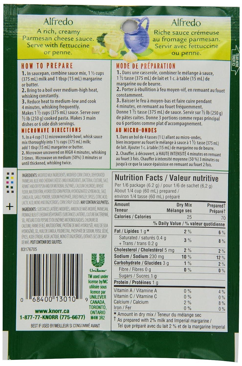 Knorr Pasta Sauce Mix Alfredo 37g/1.3oz - Imported from Canada | Buy Now with Express ...