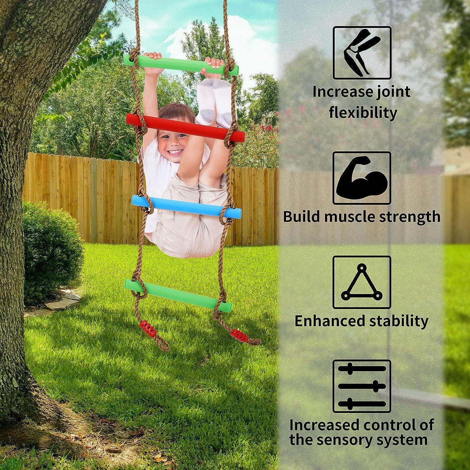 Kawuneeche 7FT Colorful Rope Ladder for Kids - Swing Set & Tree House ...