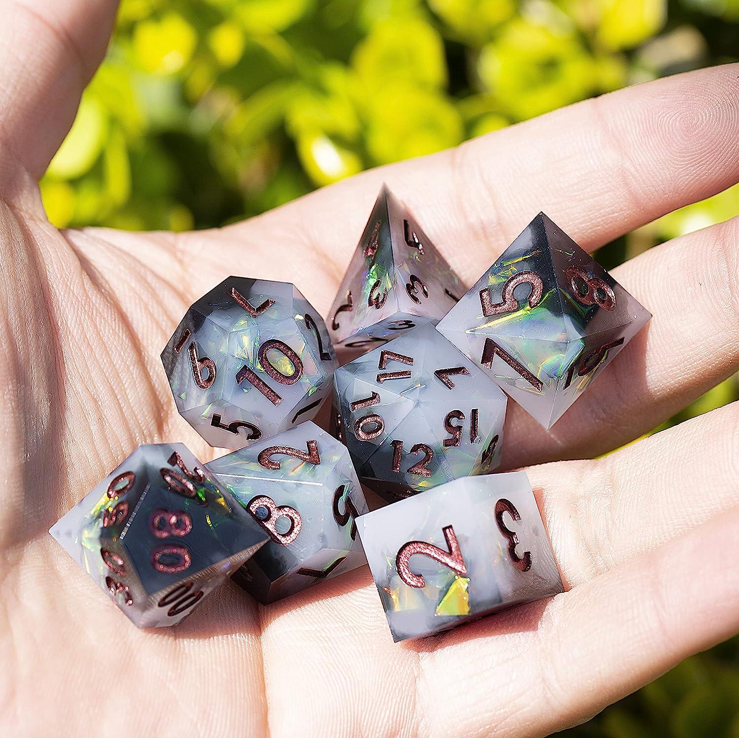 Mini Planet Handmade Sharp Edged DND Dice Set for TTRPG D&D ...