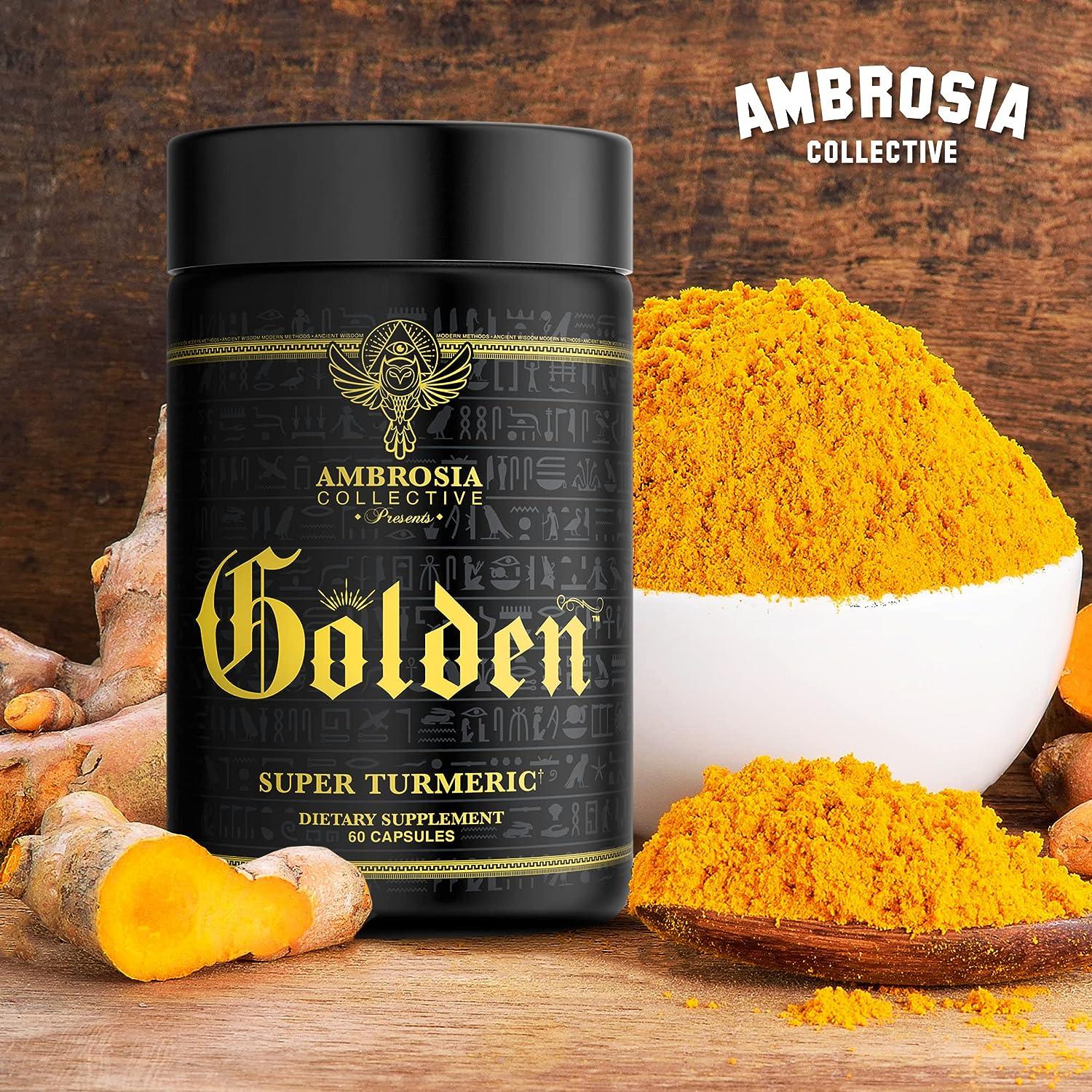 Ambrosia Golden Super Turmeric Capsules | 765mg Curcuminoids for Gut & Brain Health | Joint ...