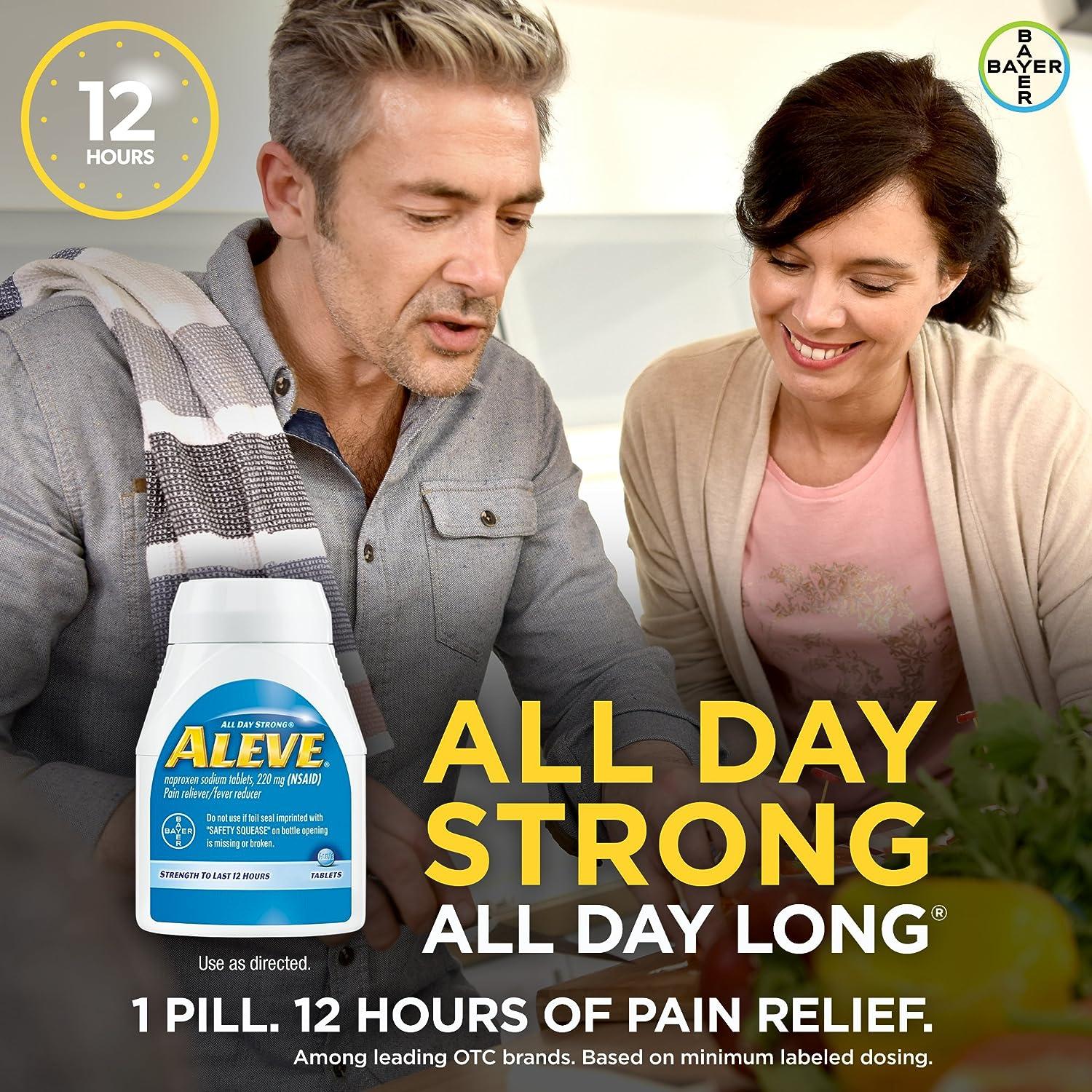 Aleve Tablets 220mg (NSAID) Pain Reliever/Fever Reducer - 24 Count Blue ...