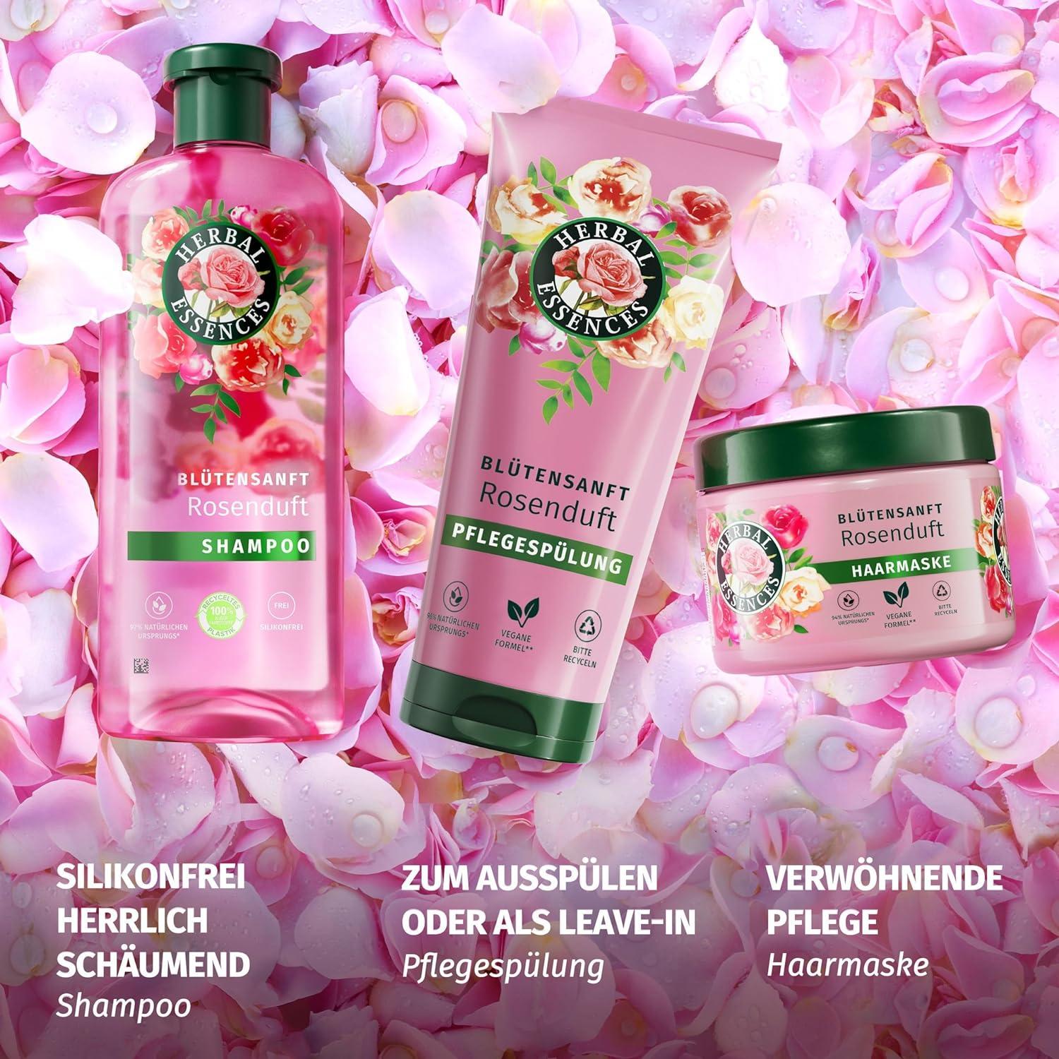 Herbal Essences Rose Scented Shampoo 350ml - Silky Shine Natural ...