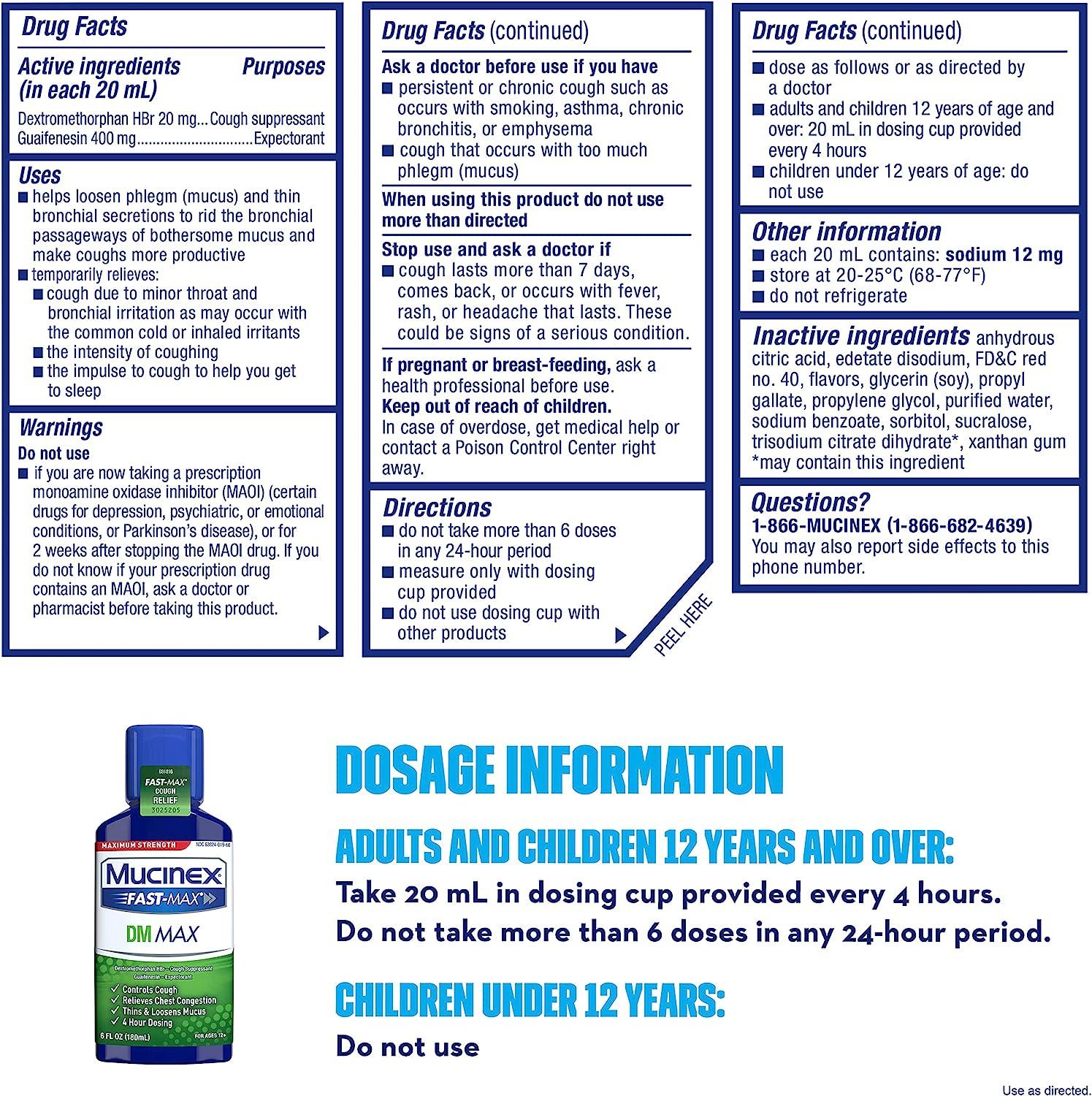 Maximum Strength Mucinex Fast-Max DM Max Liquid 6 fl. oz. - Cough ...