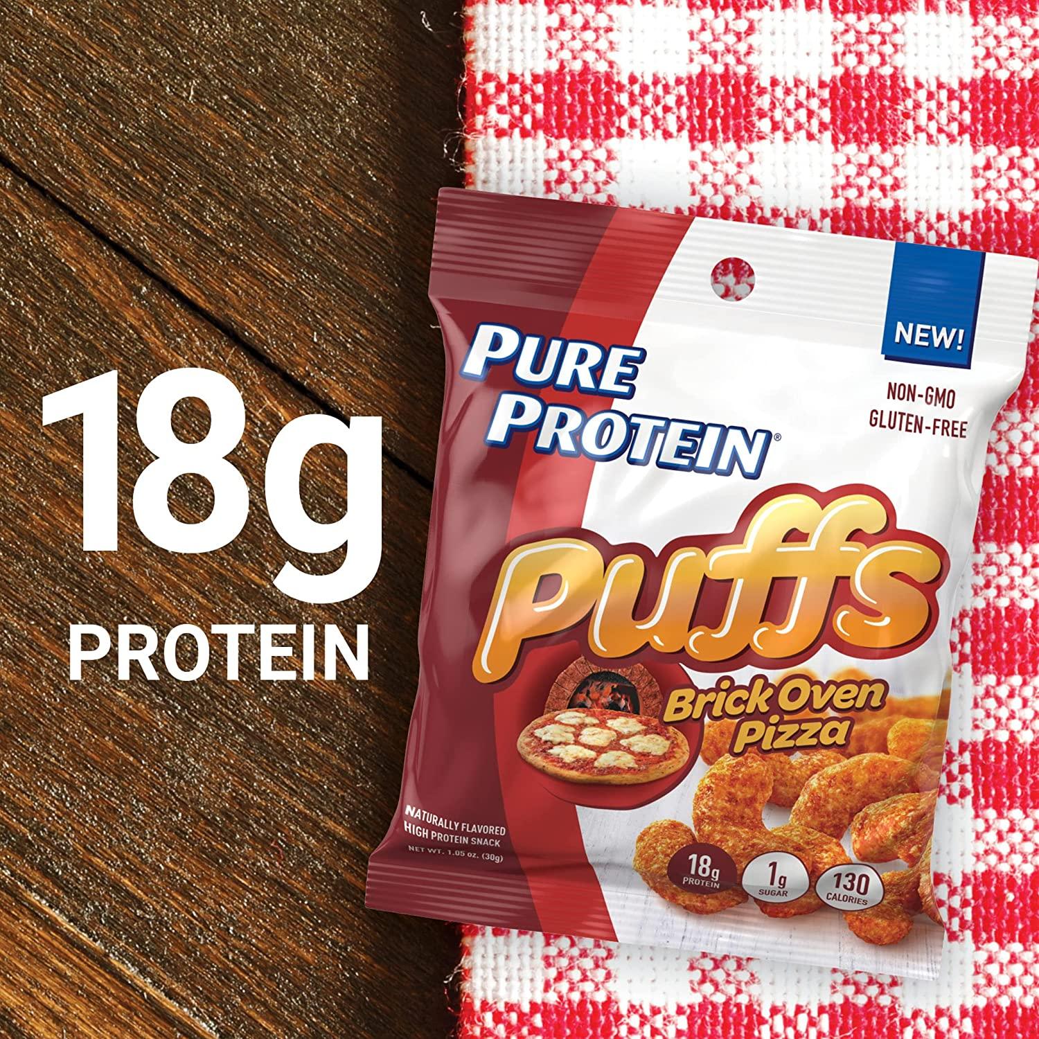 Pure Protein Puffs, Brick Oven Pizza, High Protein Snack, 18G Protein ...