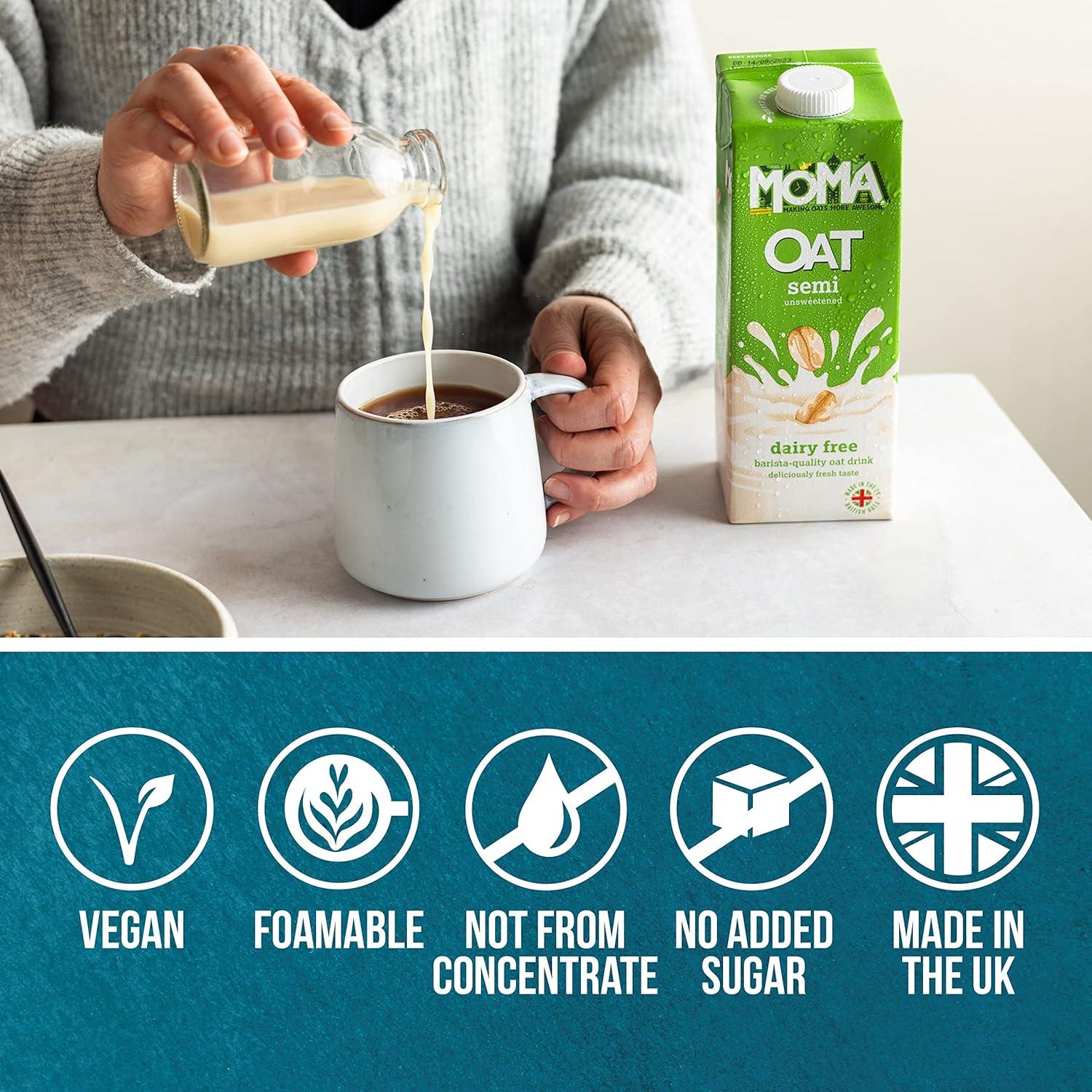 MOMA Oat Drink Semi - 6 x 1L - 1.2% Fat - Our Lightest Option - Fully ...