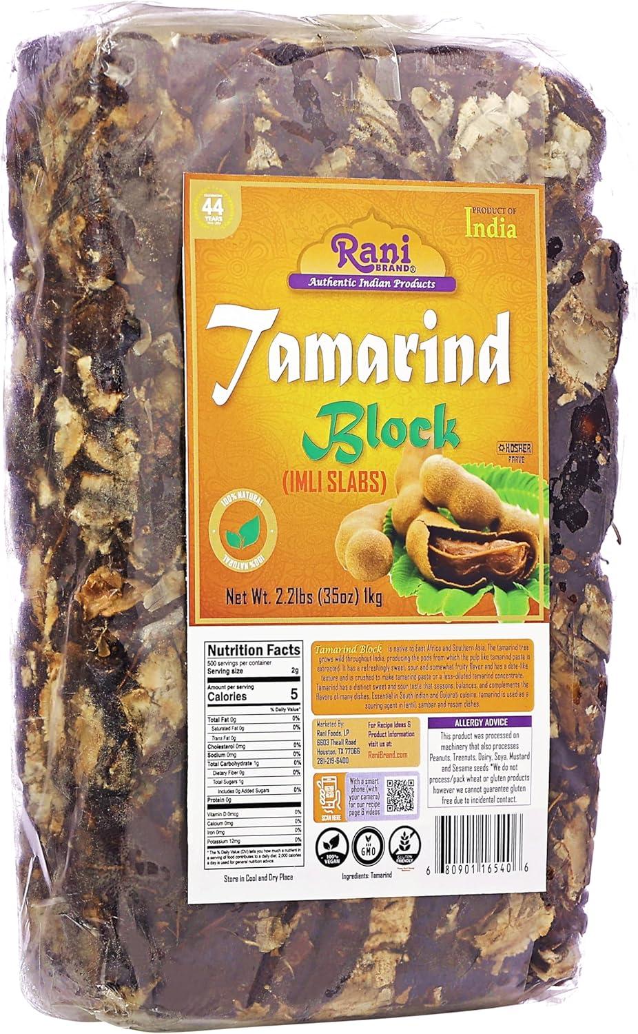 Rani Tamarind Block (Imli Slab) 35oz (2.2lbs) 1kg All Natural | No ...