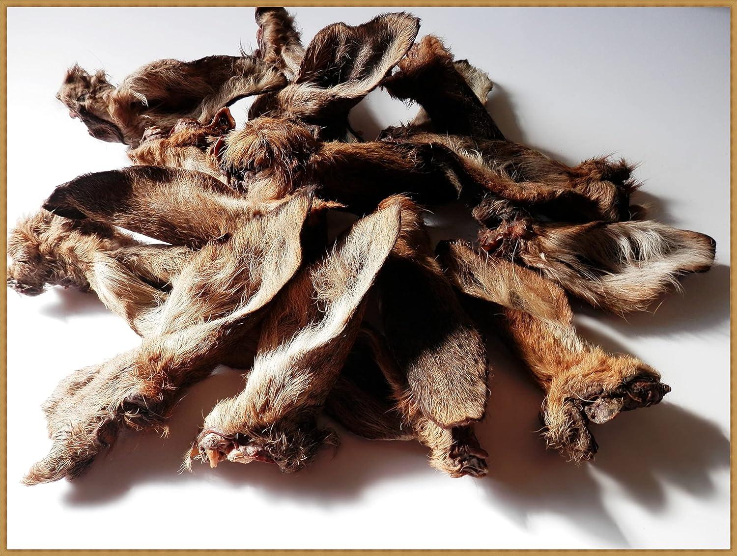 DriedDogTreats 10 ears 100% PURE FURRY DOE ROE-DEER VENISON EARS ...