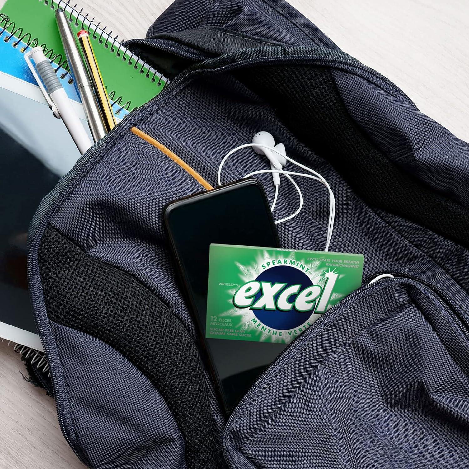 EXCEL Spearmint Flavoured Sugar Free Chewing Gum 12 Pieces 12 Packs ...