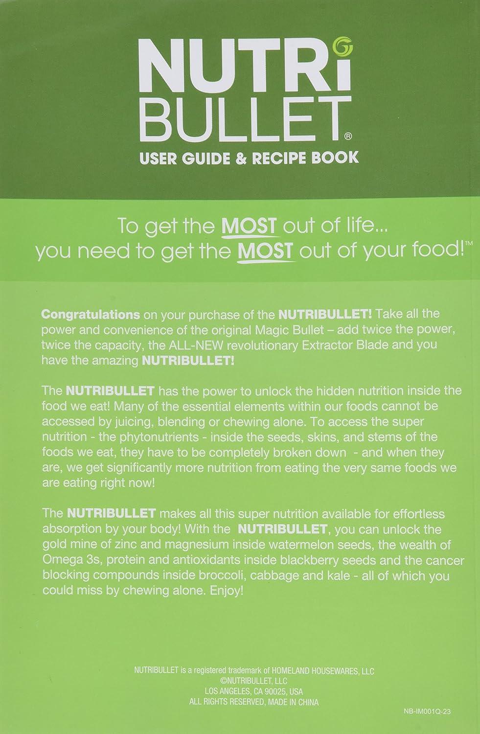 NUTRIBULLET User Guide & Recipe Book with Pocket Nutritionist ...