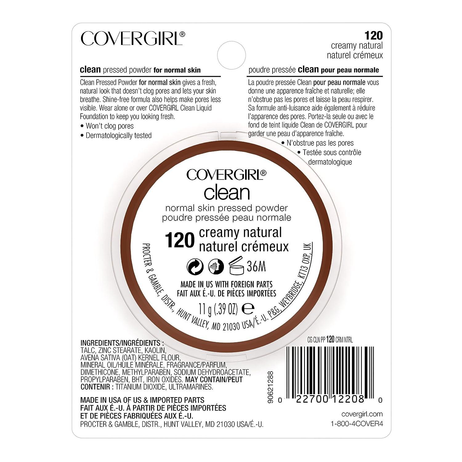 CoverGirl Clean Pressed Powder Creamy Natural (N) 120 - 0.39 oz | Buy ...