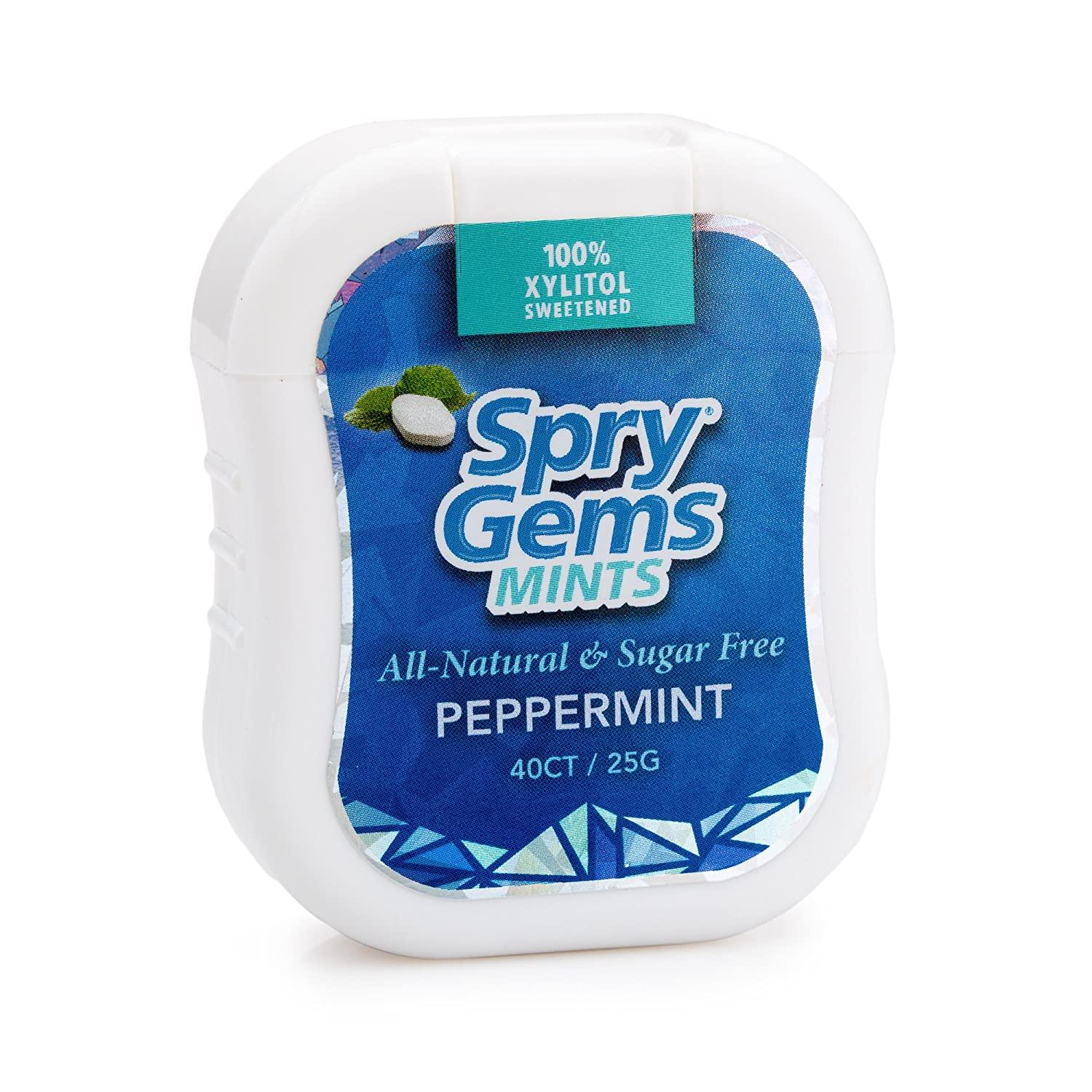 Xlear Spry Peppermint Gems Mints - 40 Count (25g) | Fresh Breath ...