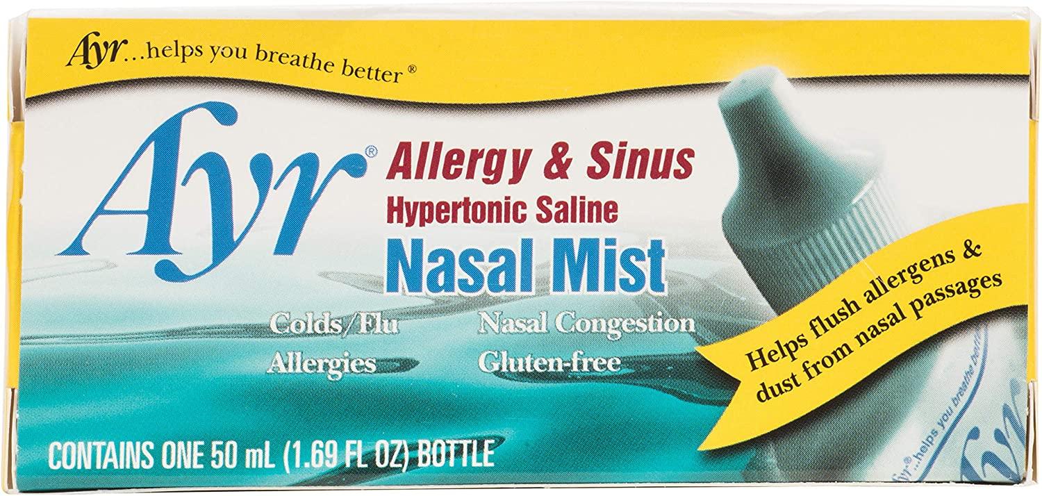 AYR Allergy & Sinus Hypertonic Saline Nasal Mist - 1.69 Fl Oz - White ...