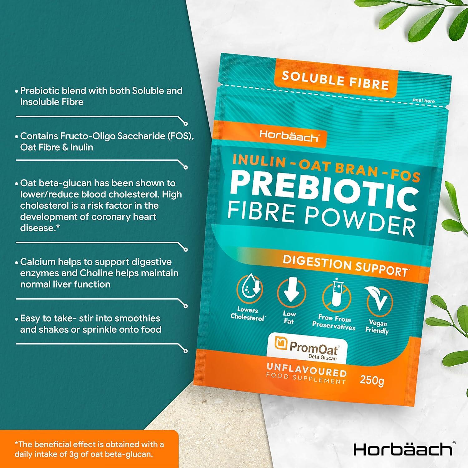 Prebiotic Fibre Supplement 250g | Gut Health Support Vegan Powder | FOS ...