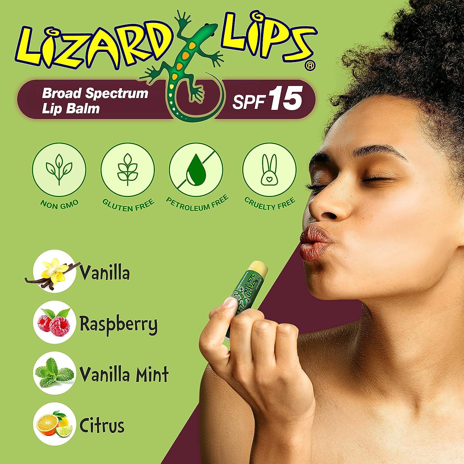 Lizard Lips SPF 15 Lip Balm - 4 Flavor Variety Pack