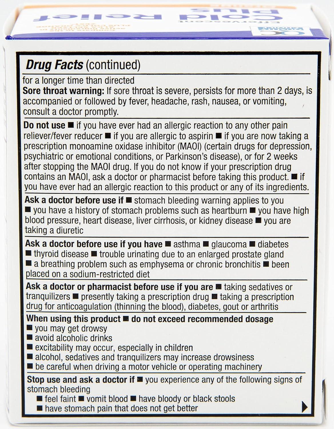 Quality Choice Cold Medicine Effervescent Tablets - Cold Relief, Pain ...