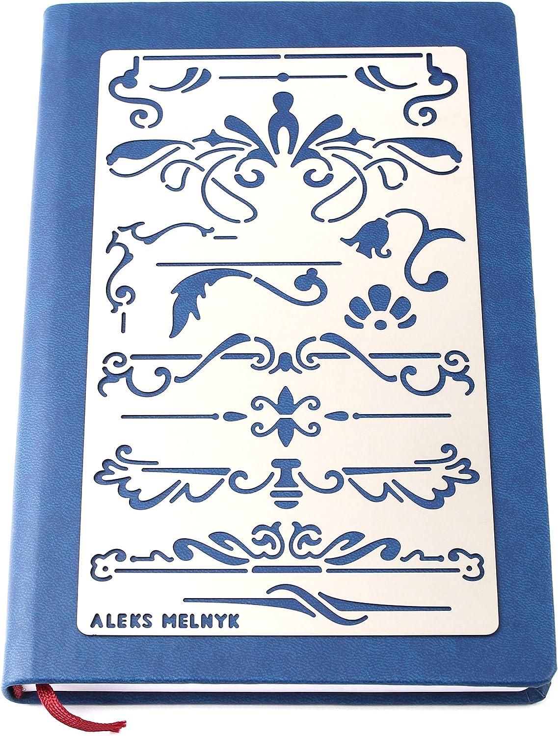 Aleks Melnyk 7 Metal Journal Stencil - Flowers, Vines, Vintage Patterns ...