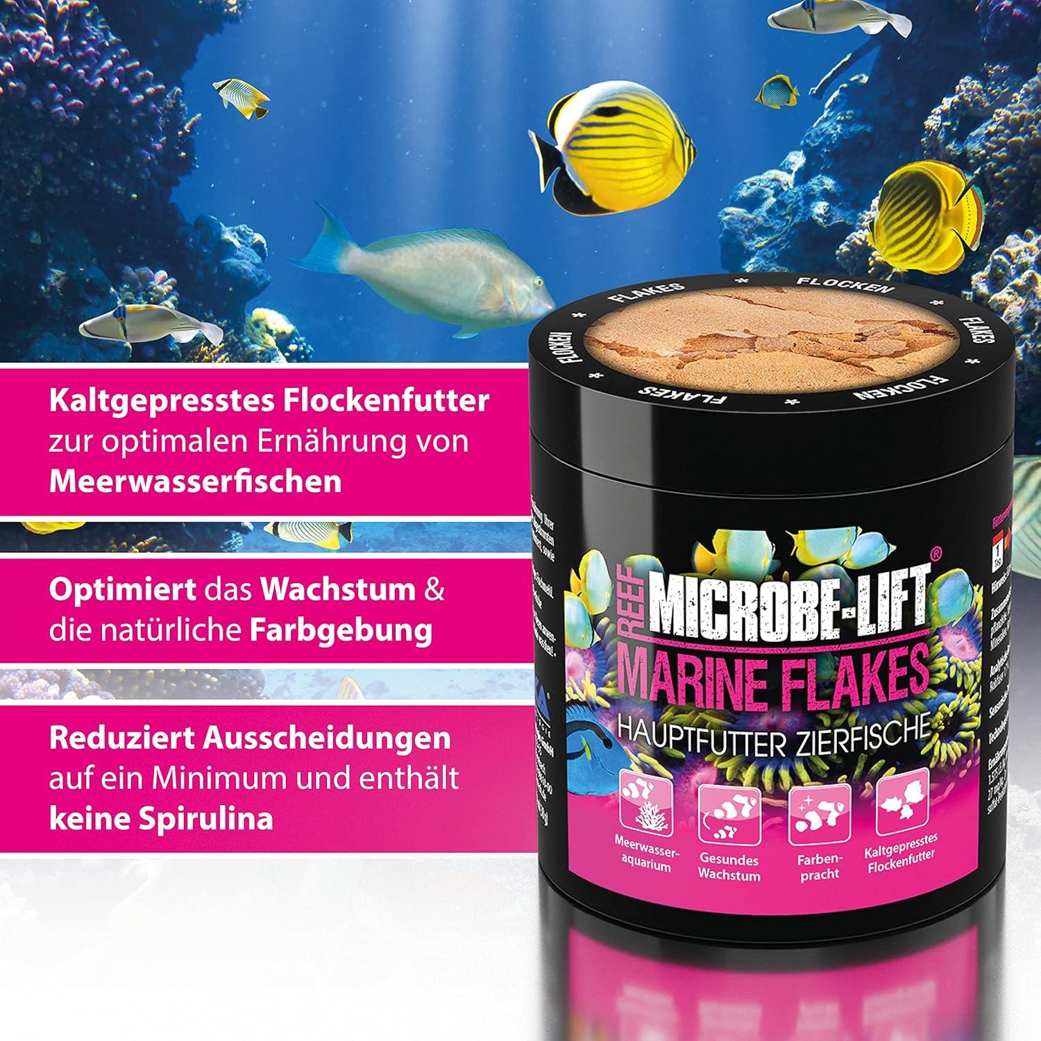 Buy MICROBE-LIFT Marine Flakes 250ml - Premium Marine Fish Food for ...