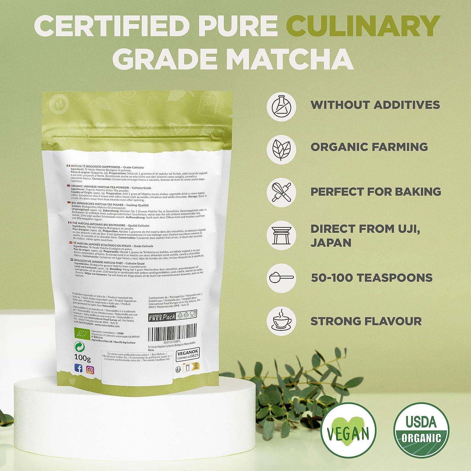 Organic Japanese Matcha Green Tea Powder - Culinary Grade - 100g - Uji ...