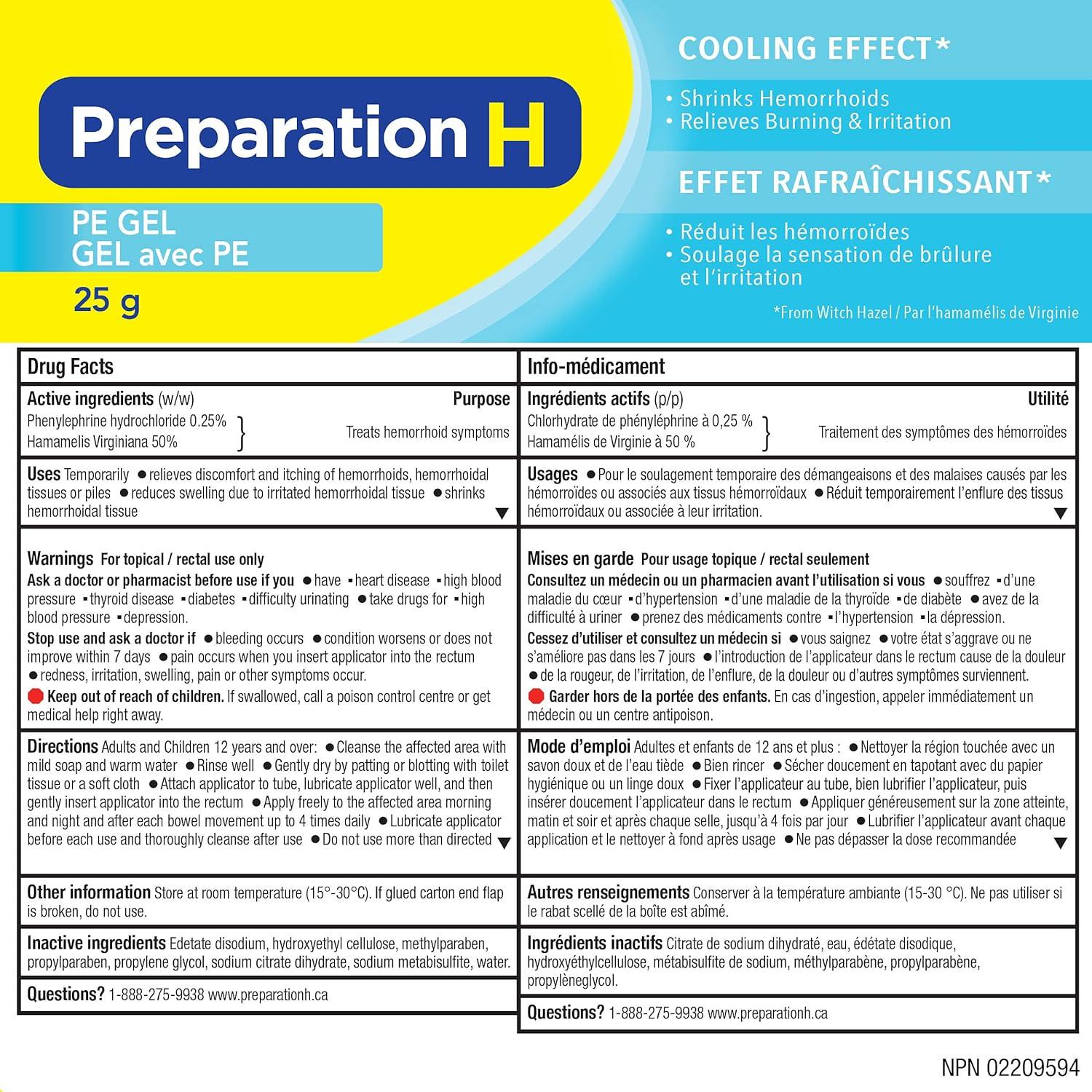 Preparation H Soothing Wipes for Hemorrhoid Cleansing with Aloe and ...