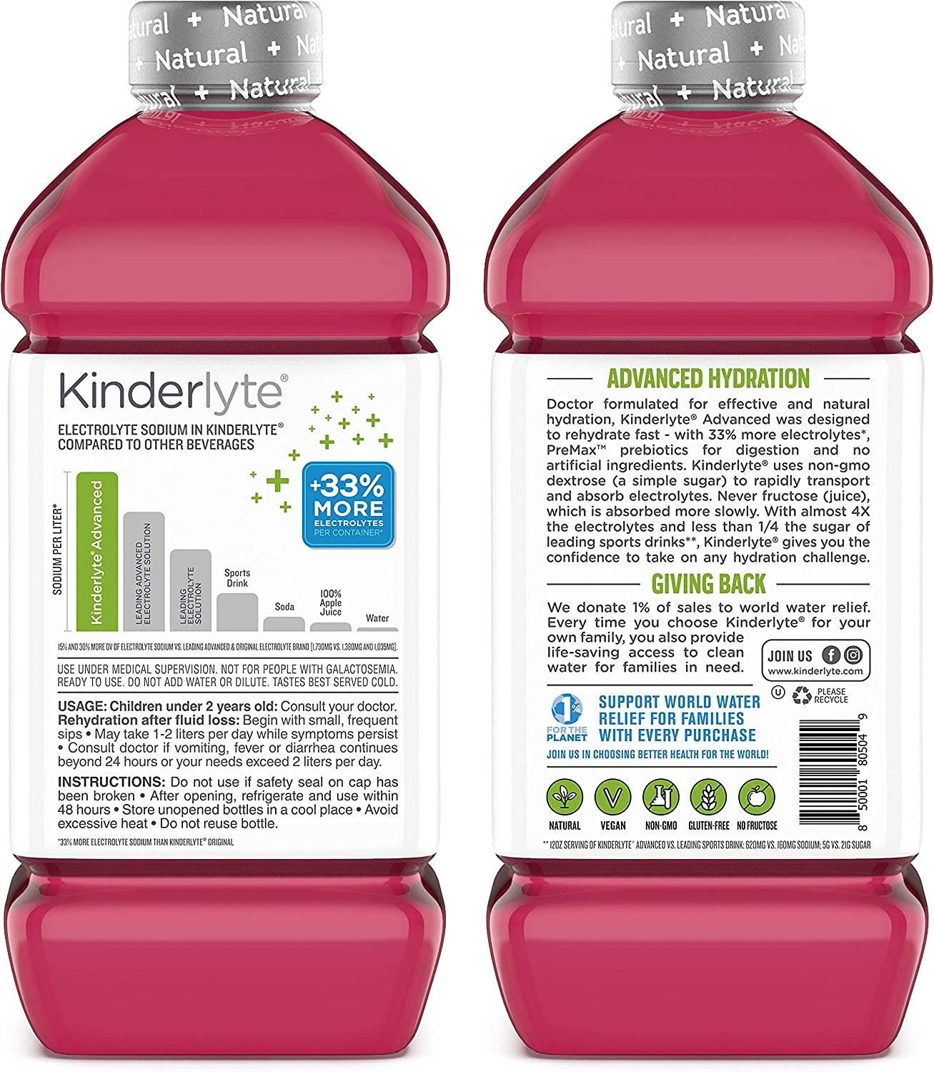Kinderlyte Advanced Natural Hydration Electrolyte Drinks 6-Pack ...