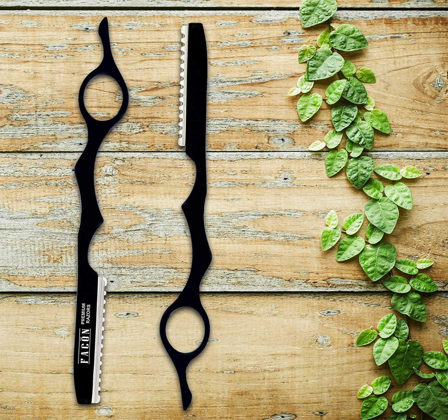 Facn Professional Hair Styling Thinning Texturizing Razor Kit with 10 ...