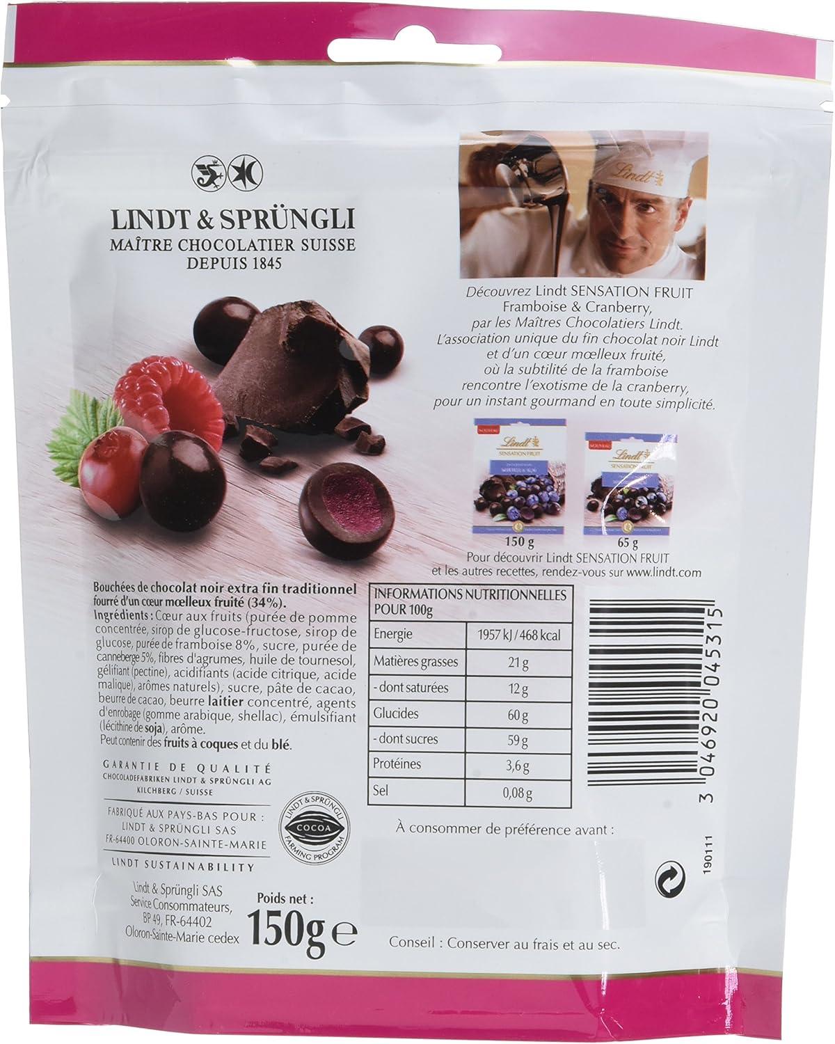 Lindt Sensation Fruit Raspberry/Cranberry 150g | Buy Now with Express ...