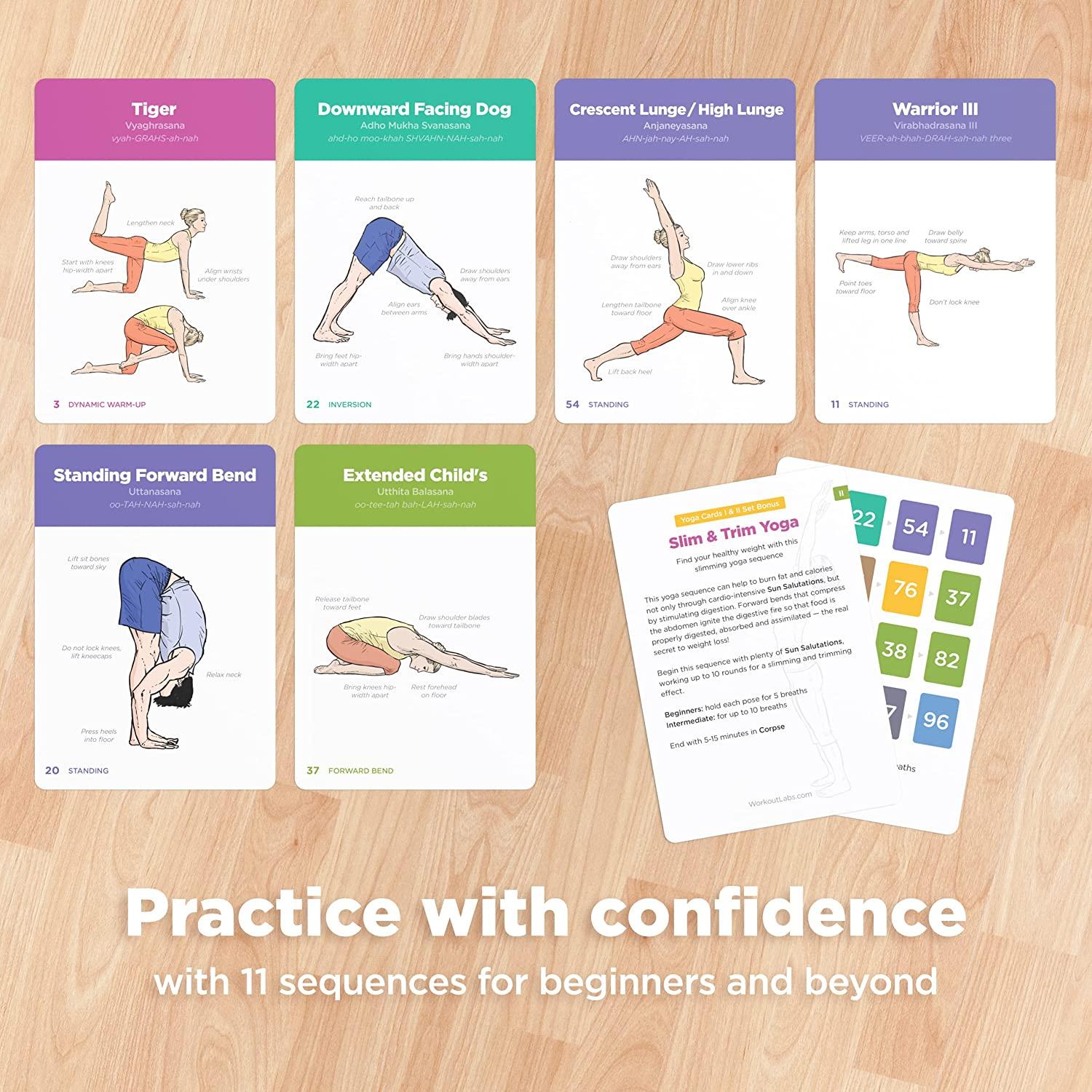 WorkoutLabs Yoga Cards I & II - Complete Set for Beginners ...