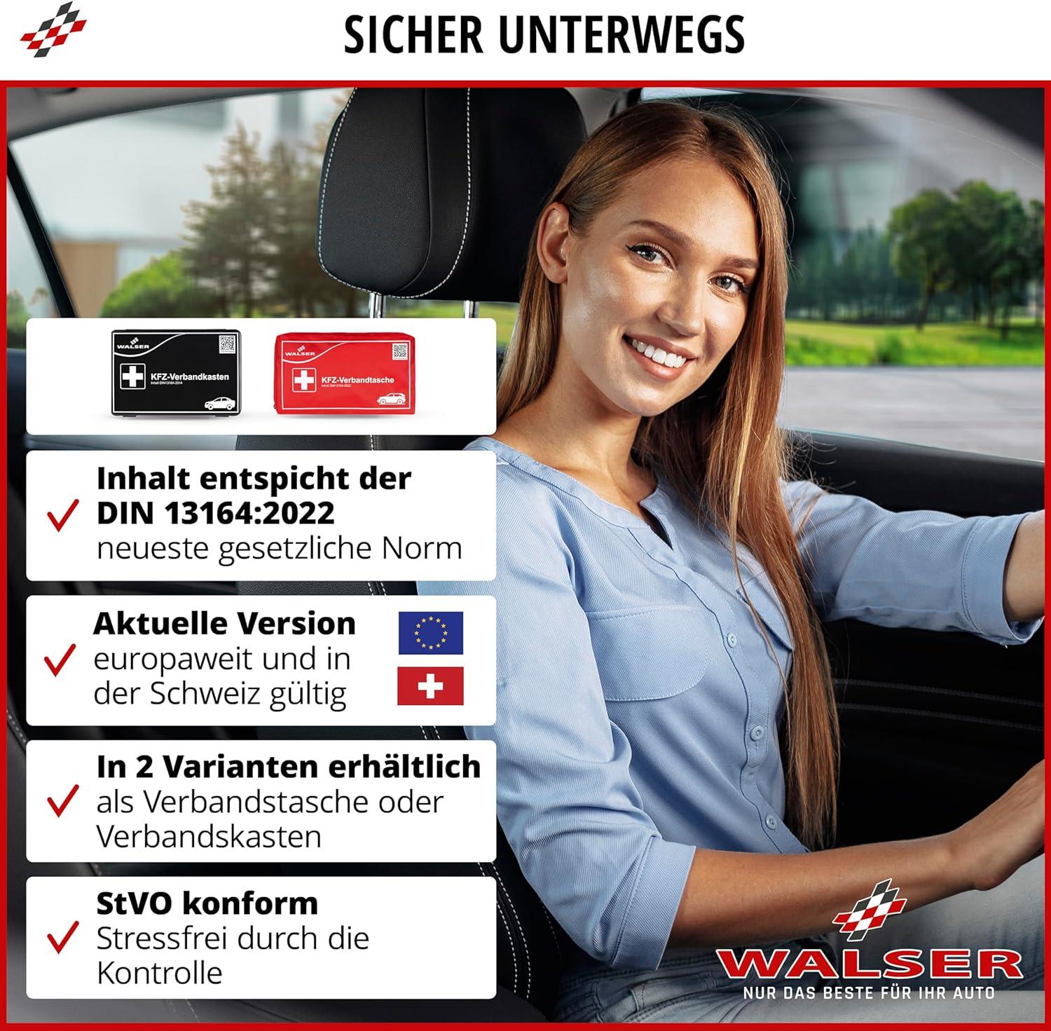 Walser First Aid Kit for Car - 2024 Car Dressing Box (DIN 13164) | Best ...