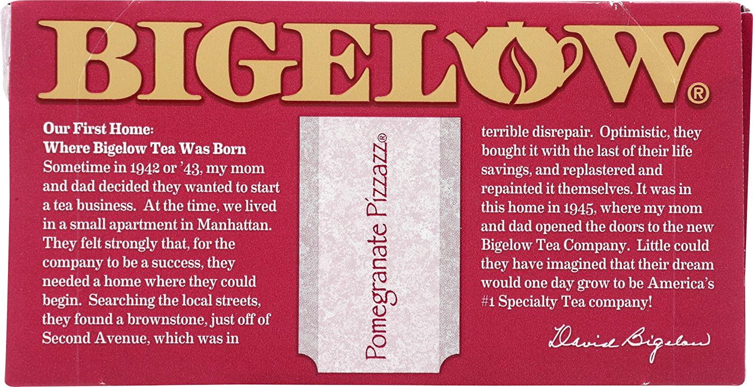 Bigelow Pomegranate Pizzazz Herb Tea - 20 Bags | Refreshing & Fruity ...