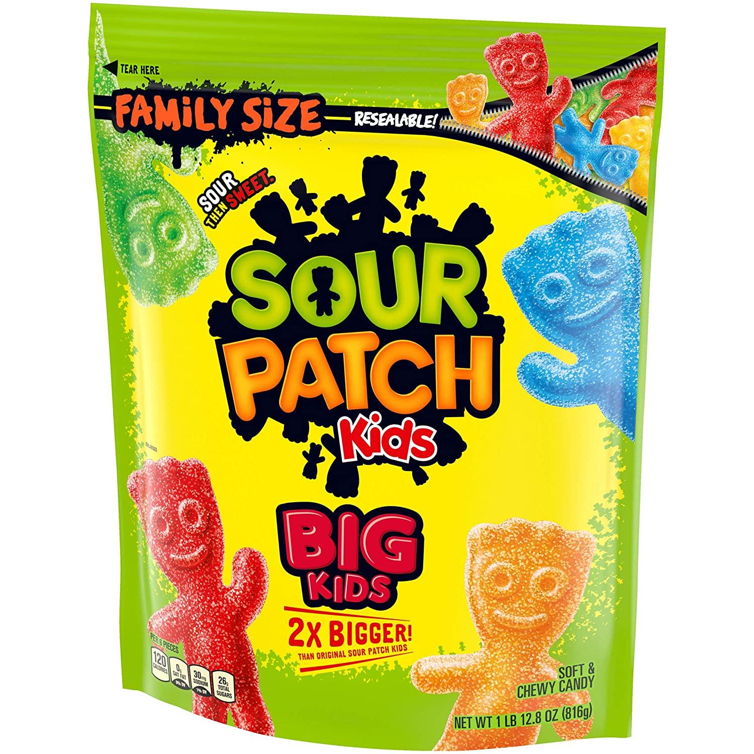 SOUR PATCH KIDS Big Soft & Chewy Candy 1 lb 12.8 oz - Family Size | Buy ...