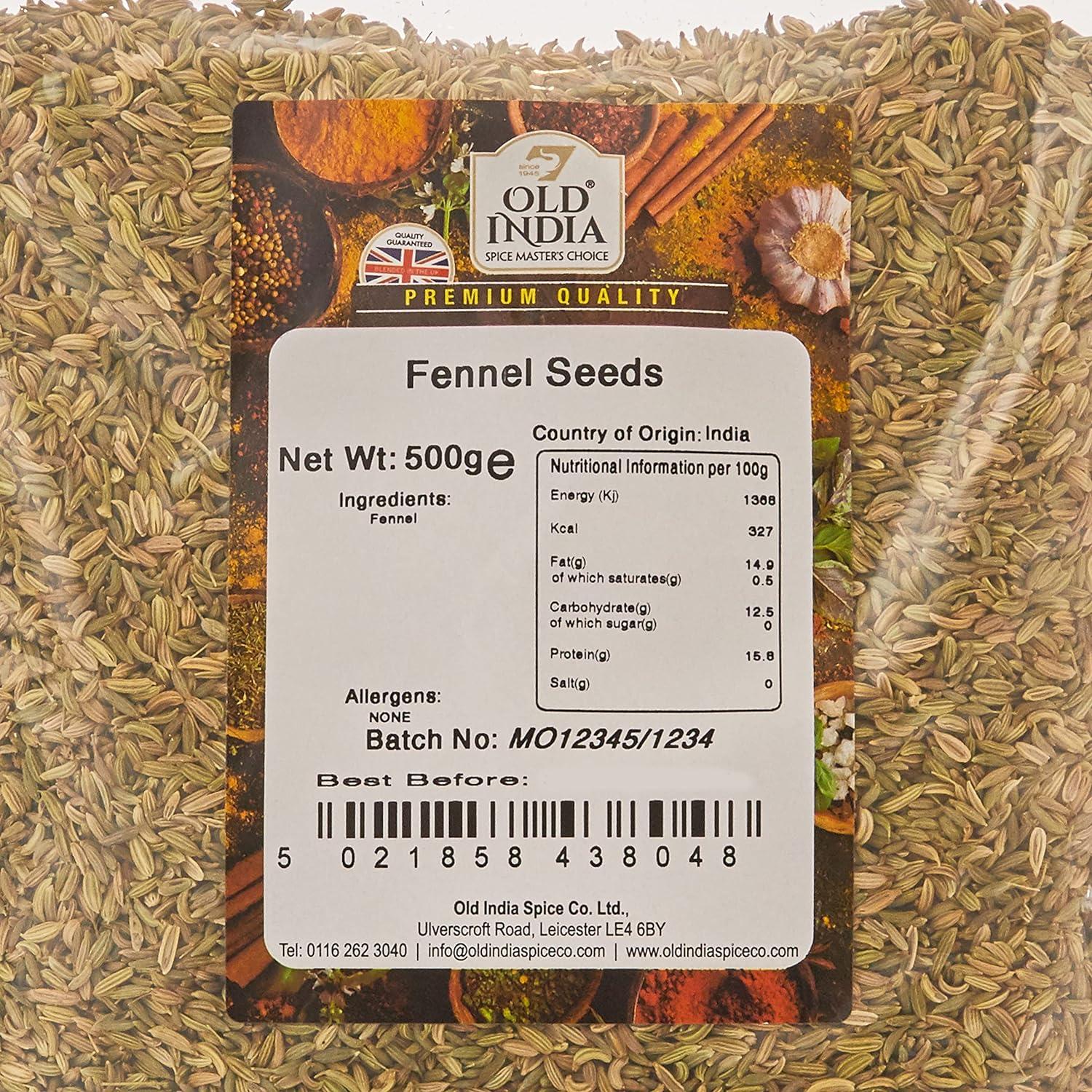 Old India Fennel Seeds 500g - Premium Quality Fennel Seeds for Cooking ...
