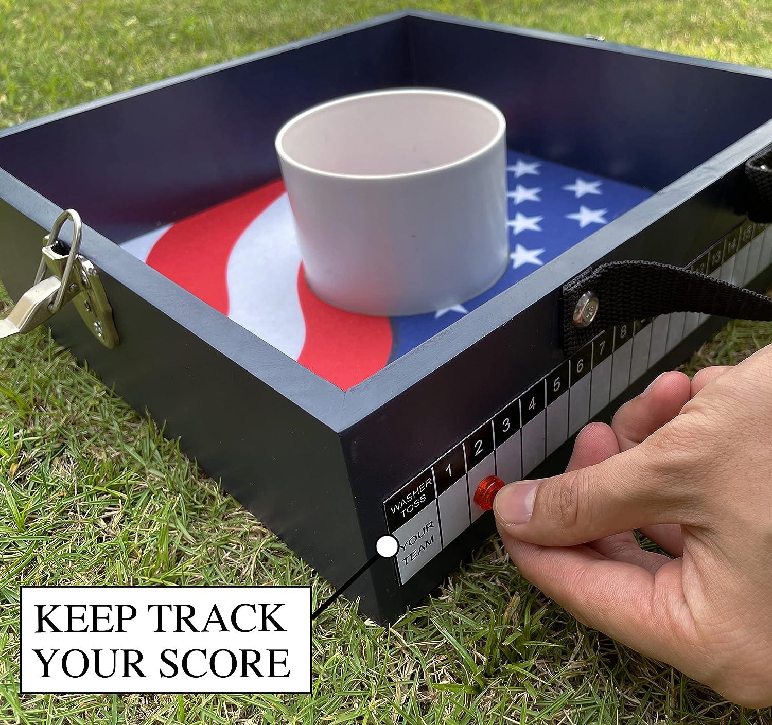 Flag Series Wooden Washer Toss Game Set - Portable Outdoor Lawn Game ...