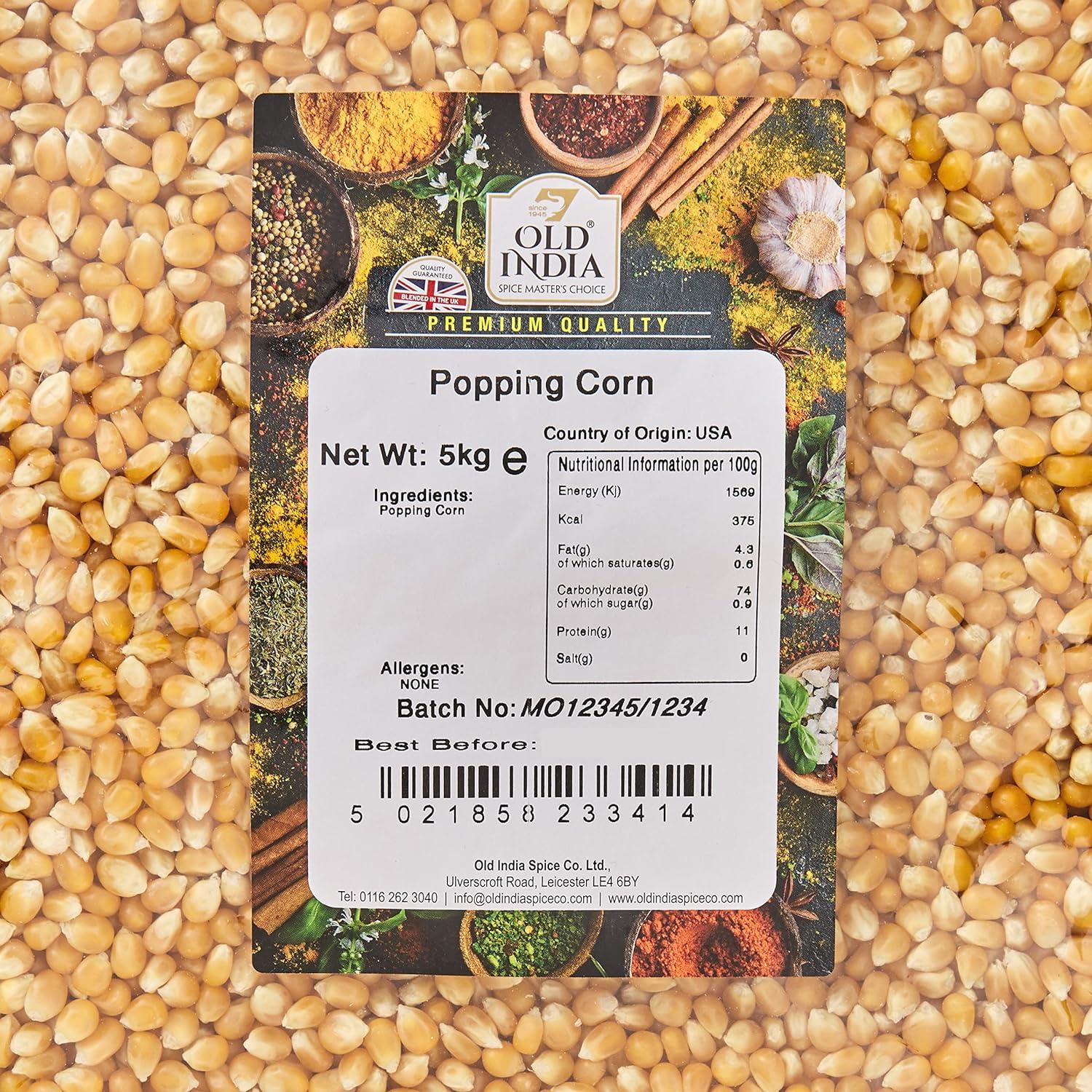Old India 5Kg Popping Corn - Premium Quality Popcorn Kernels for ...
