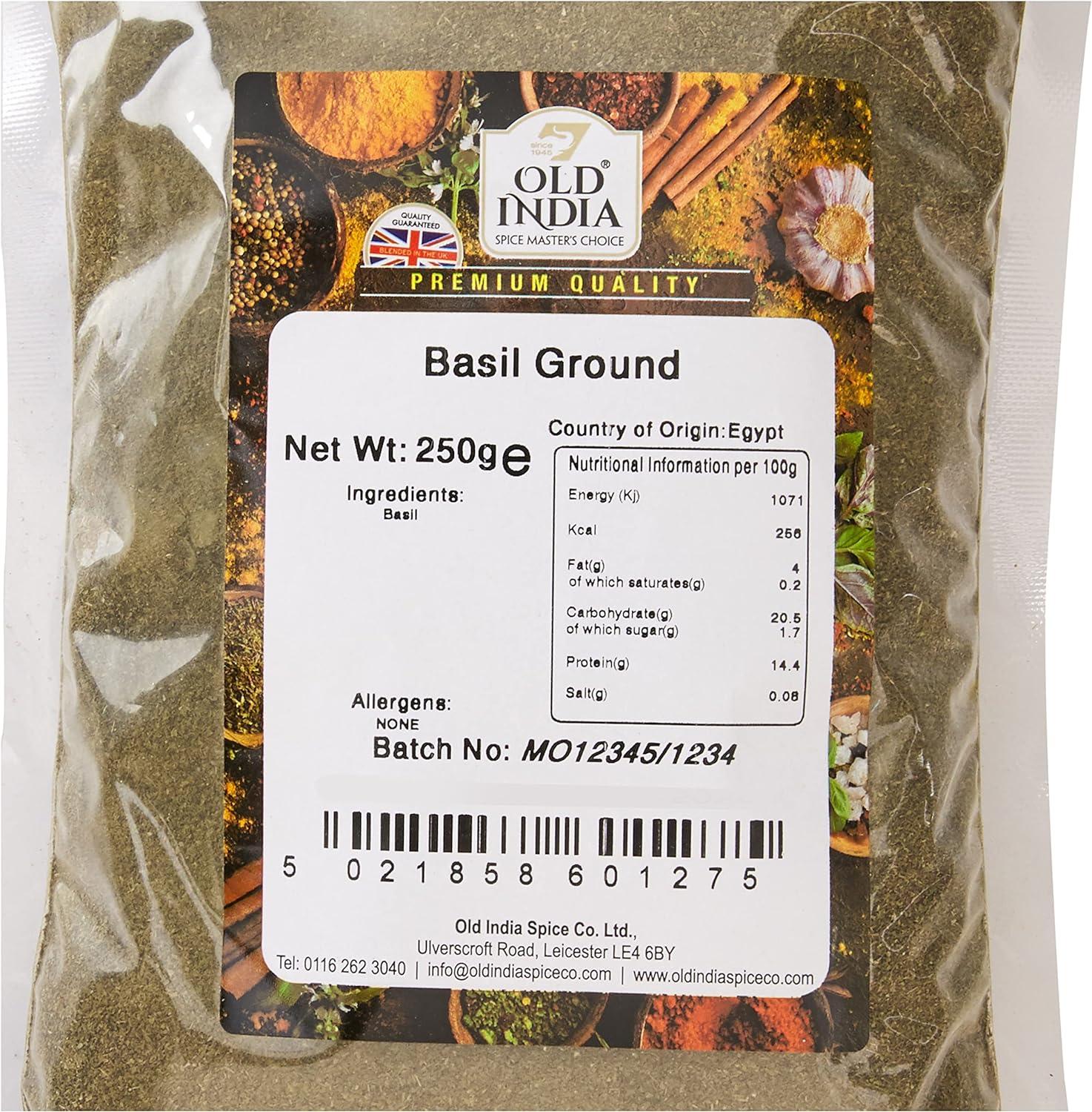 Old India Basil Ground 250g - Premium Quality Basil for Cooking and ...