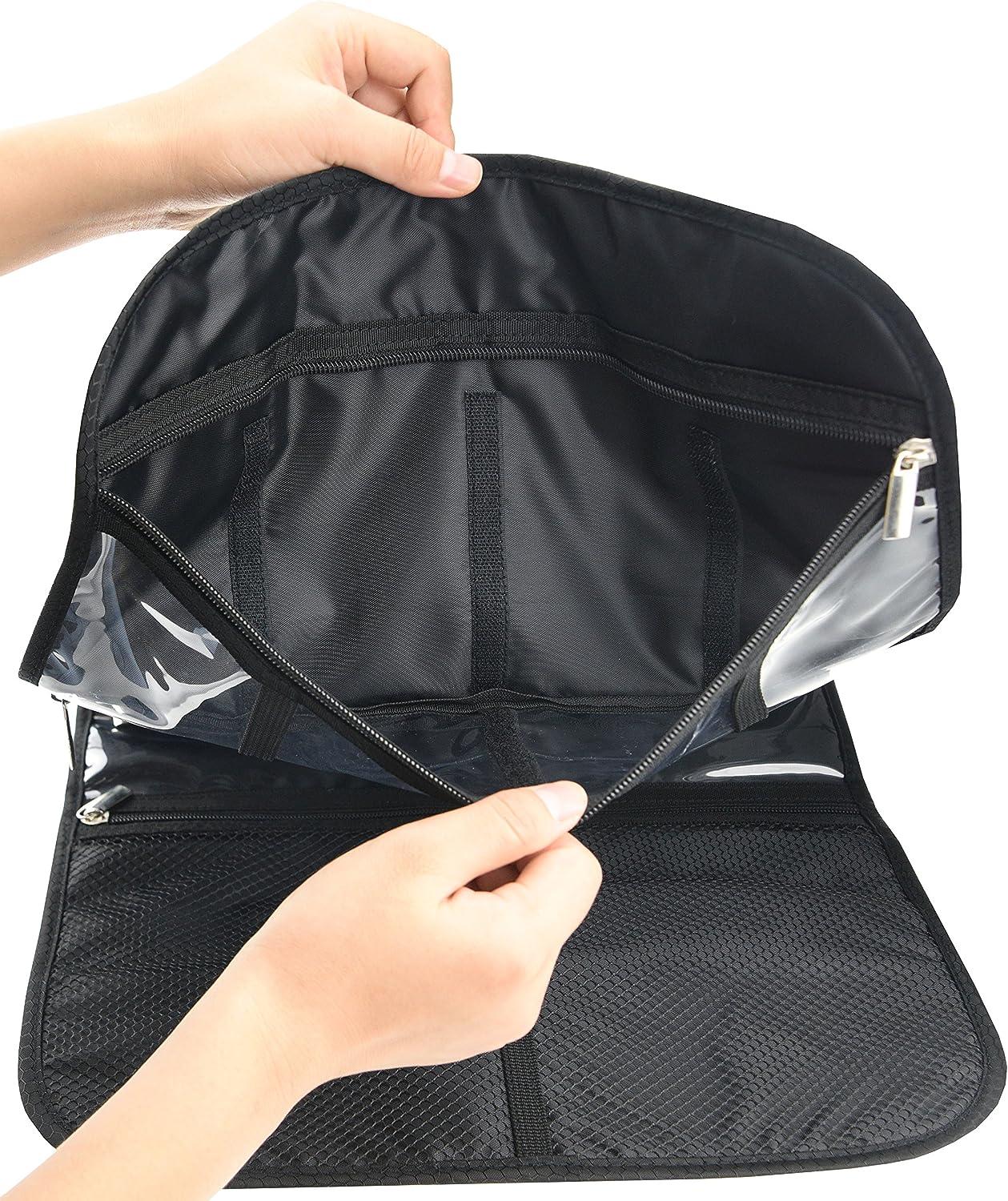 Freegrace Premium Hanging Toiletry Travel Bag - Large Black Organizer ...