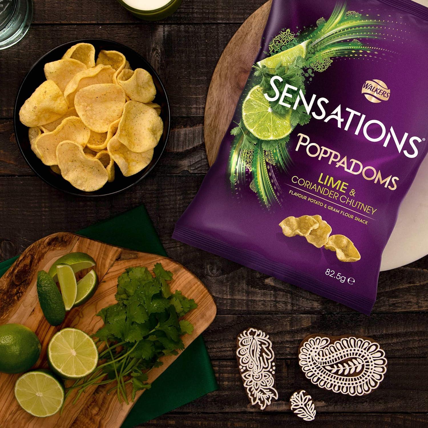 Walker Sensations Lime & Coriander Poppadoms 82.5g - Authentic Indian ...