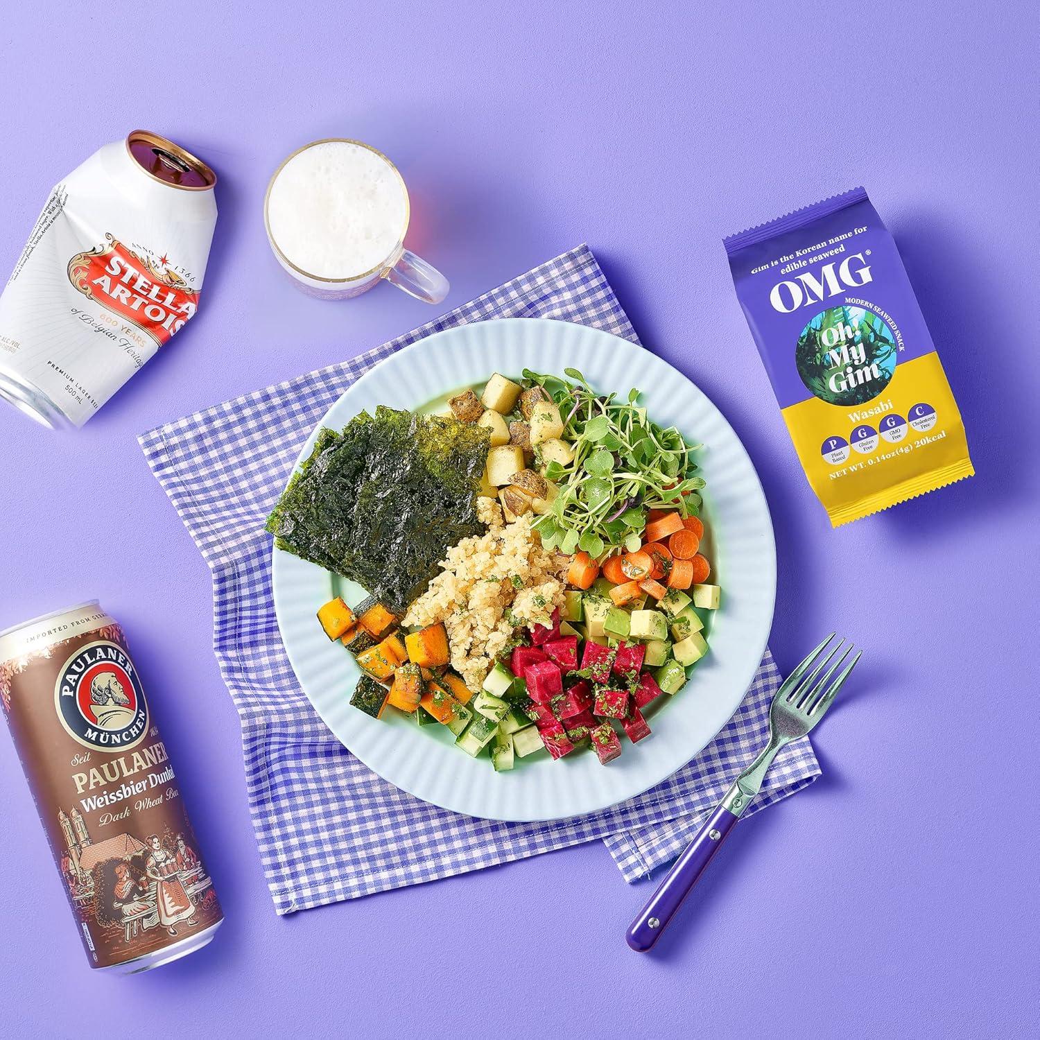 Buy Oh!My Gim 16 Pack Seaweed Snacks | Vegan Wasabi Crispy Algae Chips ...