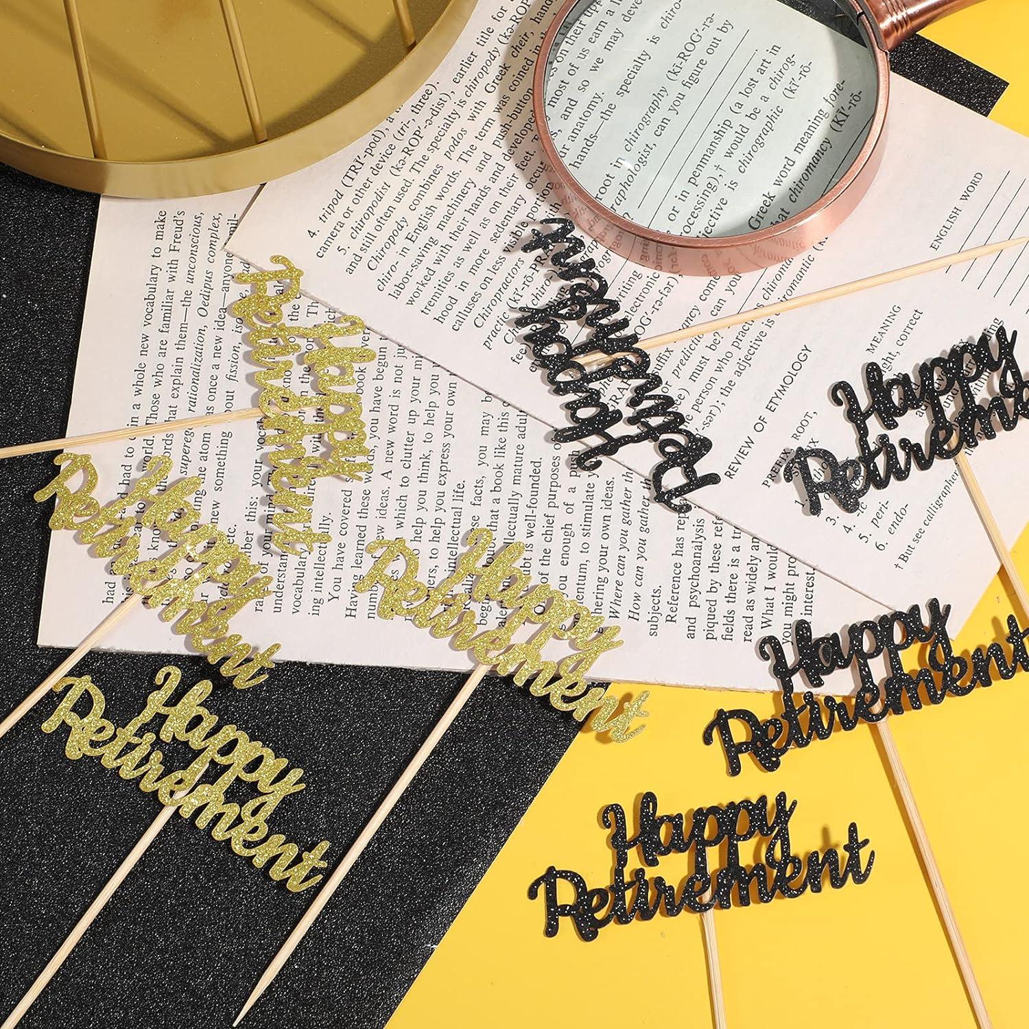 36 Pieces Happy Retirement Cupcake Toppers Retirement Food Picks ...