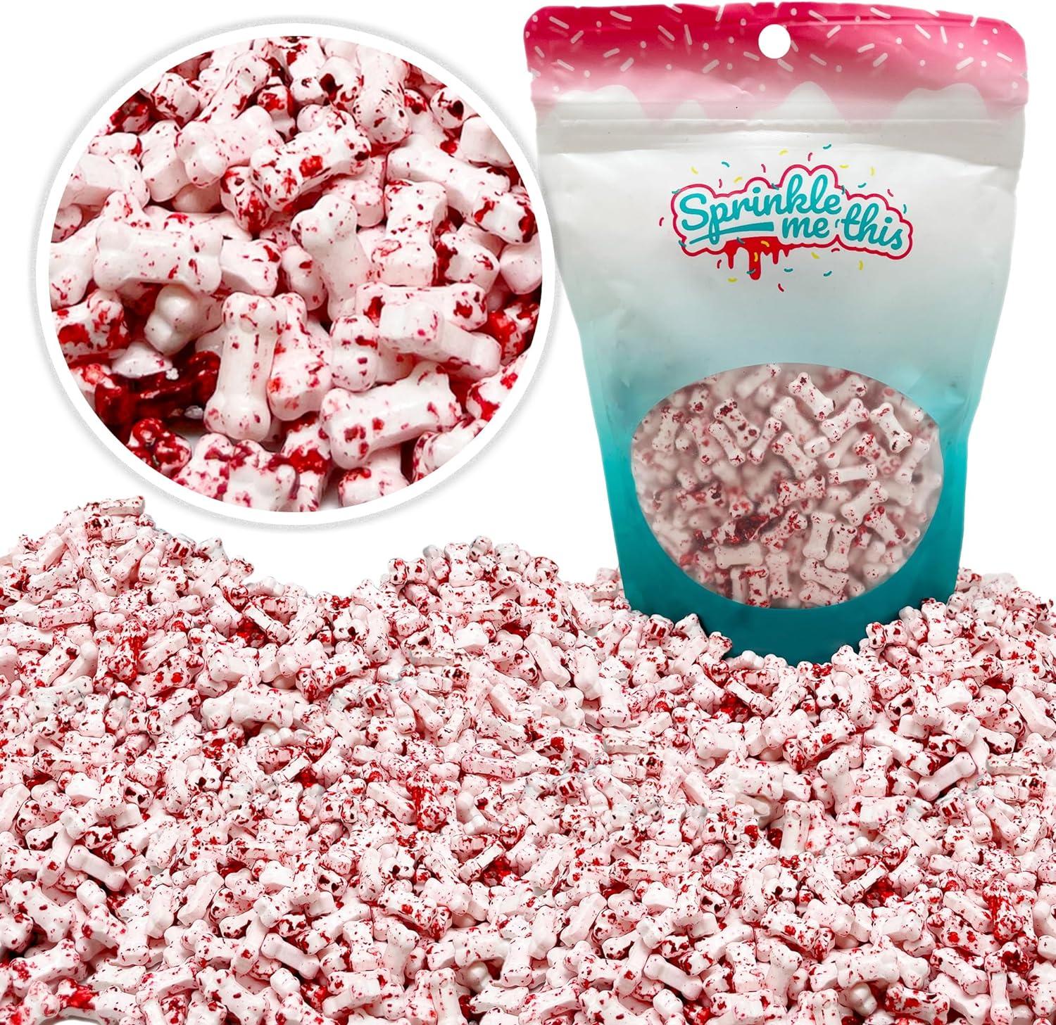 Bloody Bones Treat Toppers - 4 oz Resealable Stand Up Candy Bag - White ...