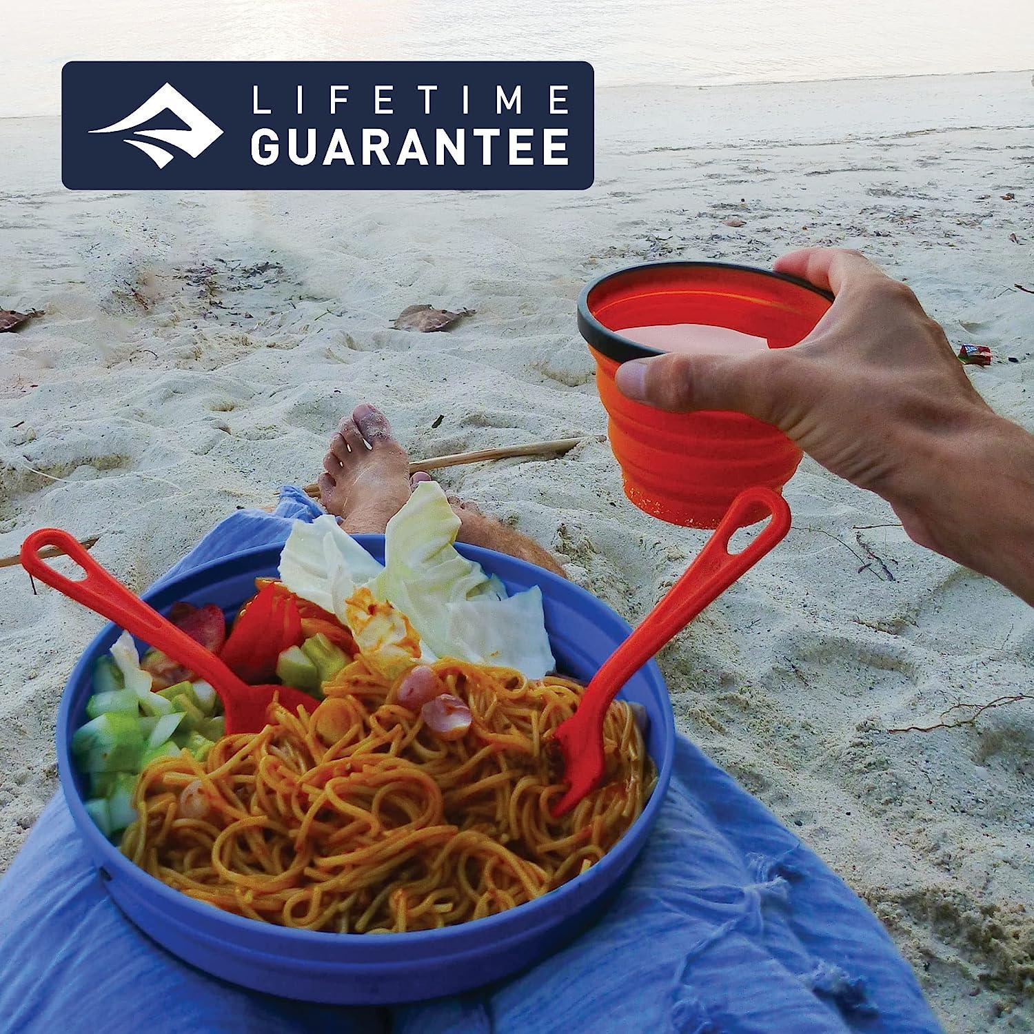 Sea to Summit X-Set Collapsible Camping Dinnerware Set (Olive/Sand, 3pc ...