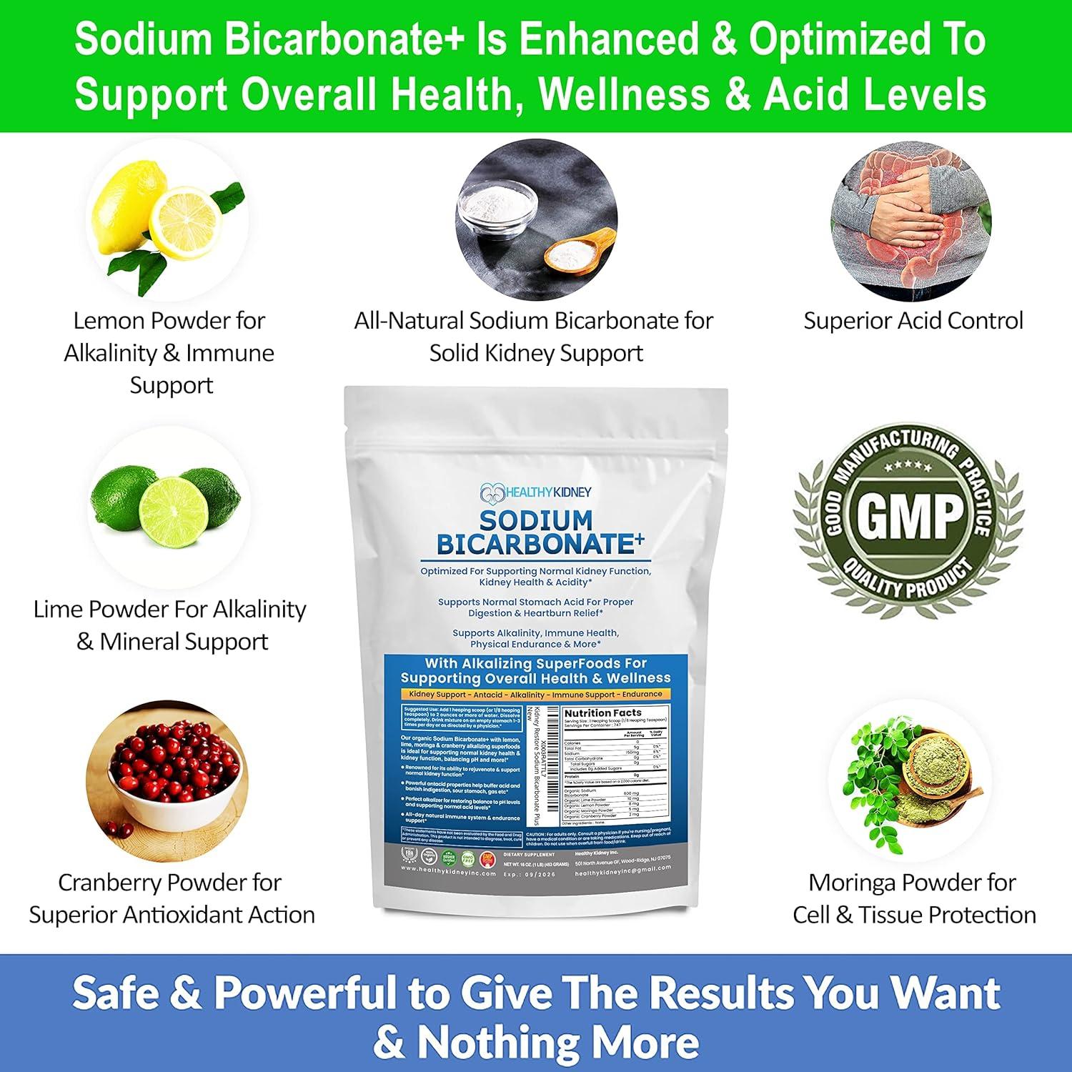 Alkaline Sodium Bicarbonate Supplement 1.5 LB - Kidney Support, Stomach ...