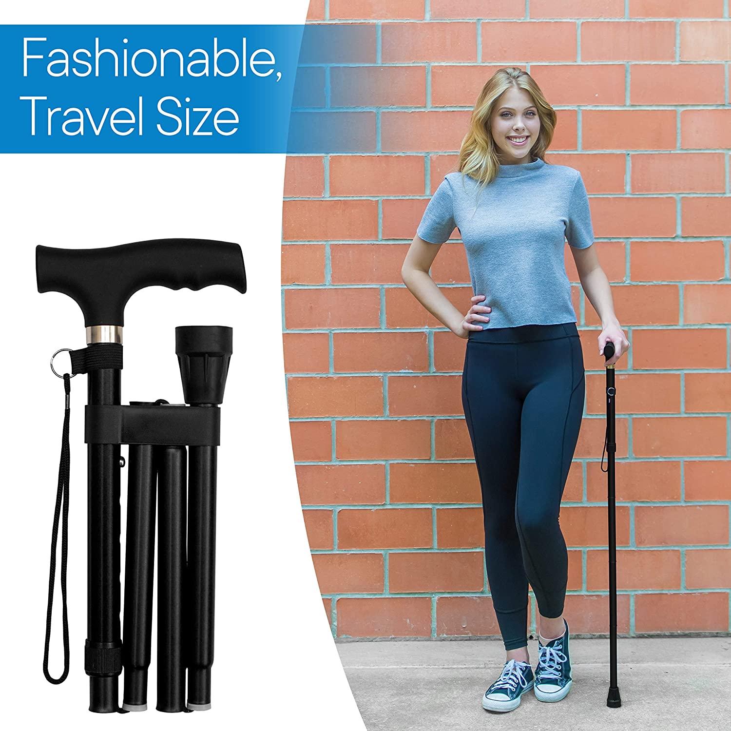 Folding Adjustable Lightweight Aluminum Offset Walking Cane ...