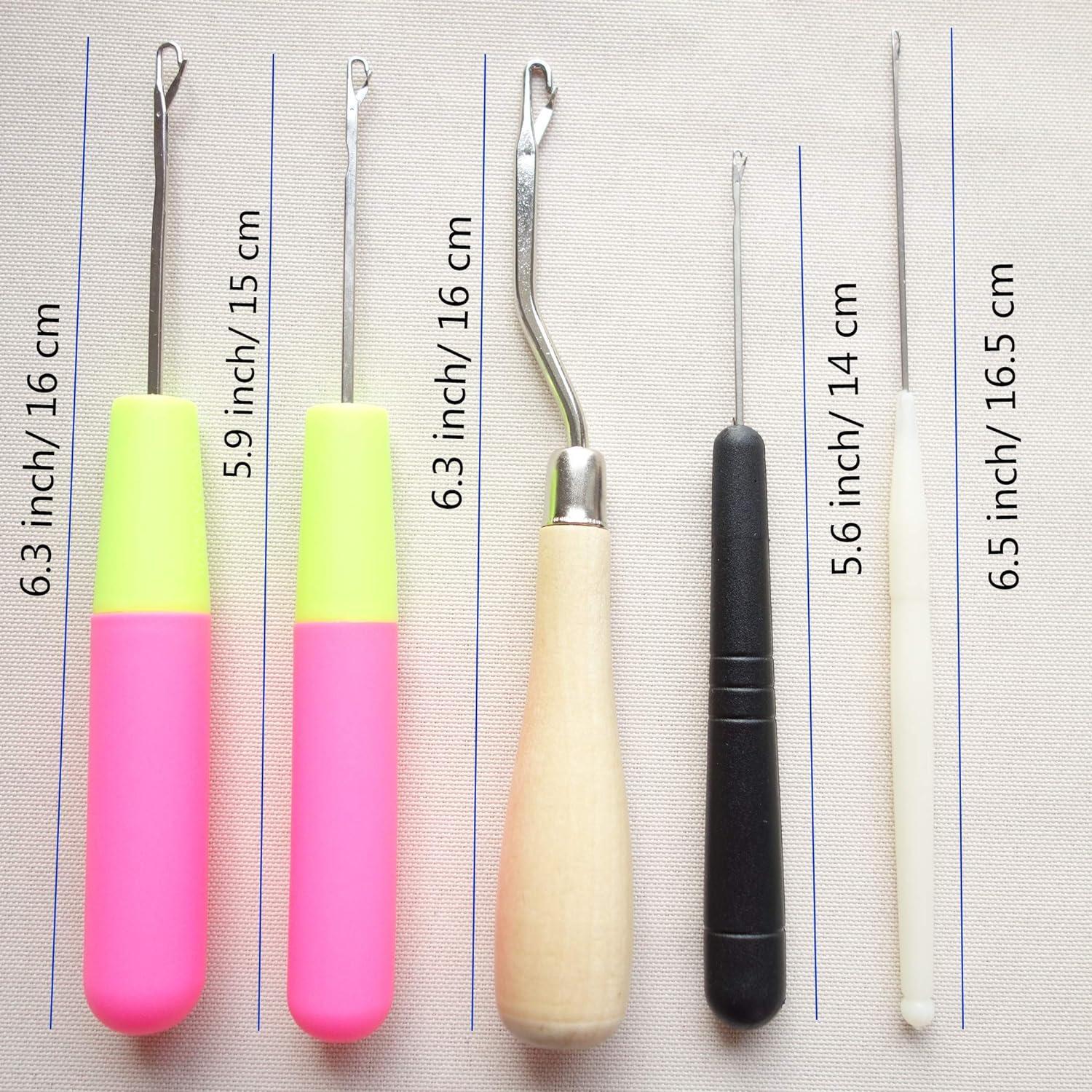 Pack of 5 Different Sizes Latch Hook Crochet Needle Hook Tools for ...