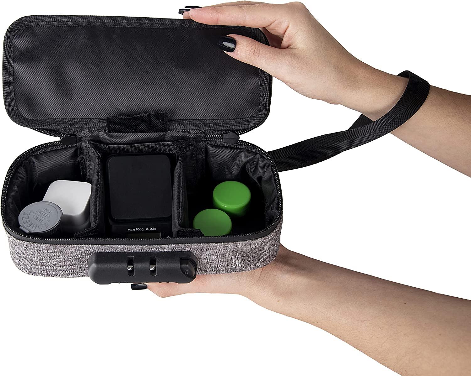 Ooze Smell Proof Pouch Smoke Gray - 4x9x3 Travel Bag with Lock and ...