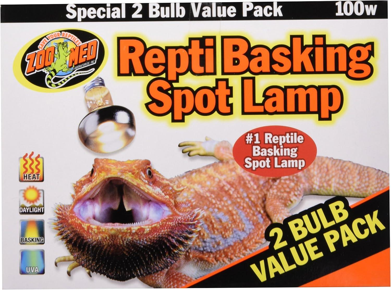 Zoo Med Repti Basking Spot Light - 100W Double Pack for Terrarium Heat & Light | International ...