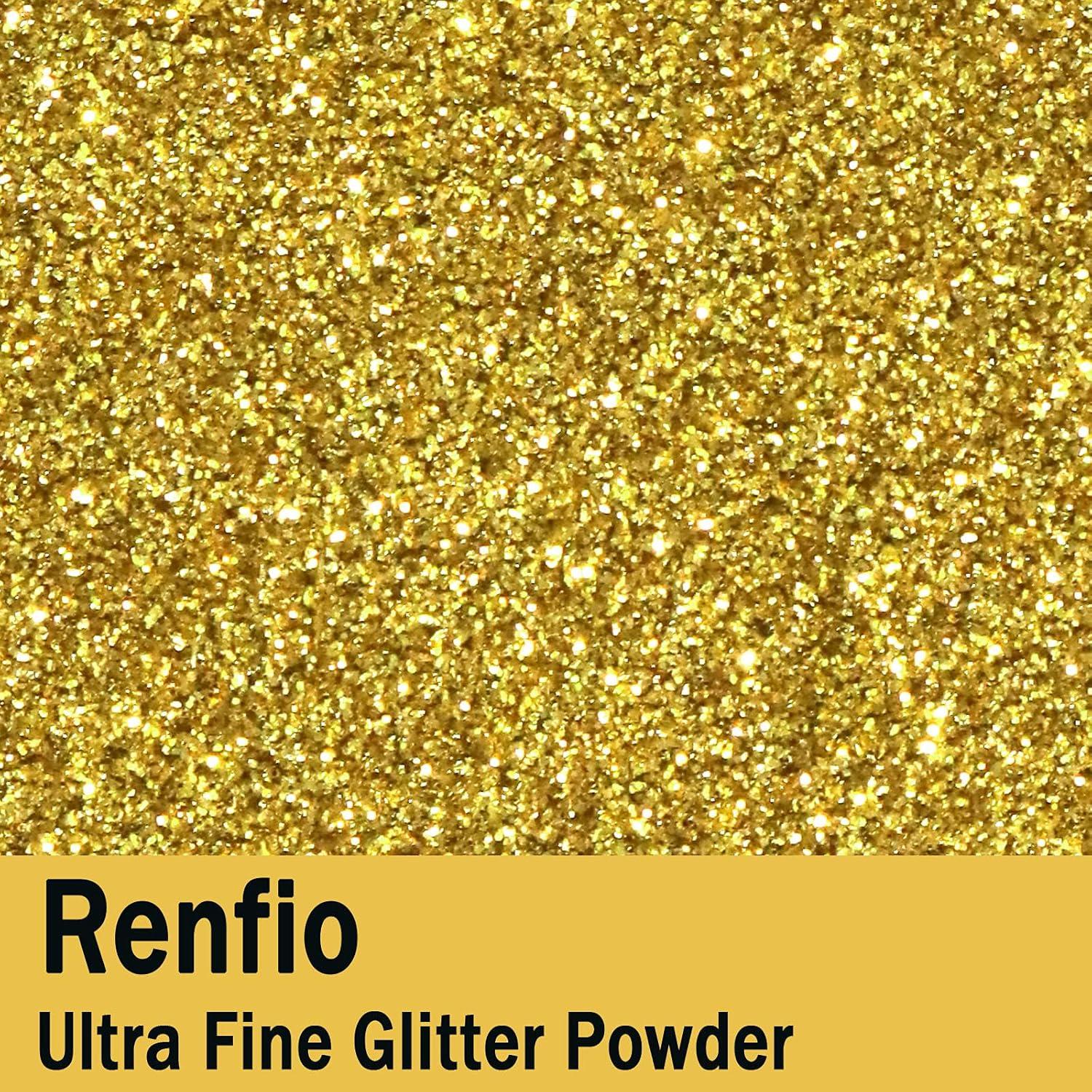 Renfio Metallic Gold Glitter Powder 80ml - Perfect for Resin Art Nail ...