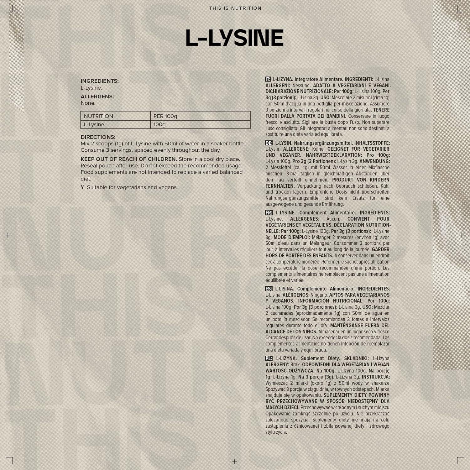 Bulk L-Lysine Powder 100 g Packaging May Vary 100g | Buy Now with ...