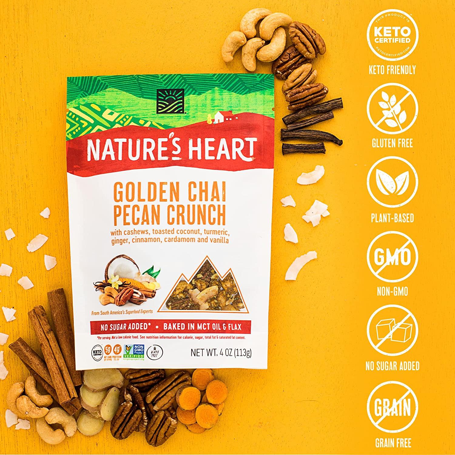 Nature's Heart Golden Chai Pecan Crunch | Healthy Mixed Nuts Snack ...