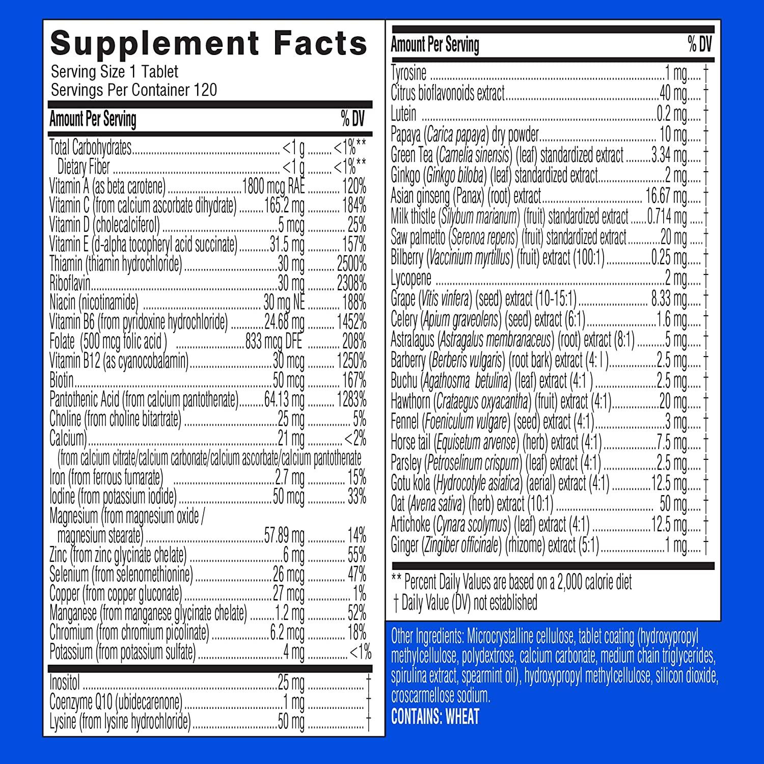 Swisse Men's Ultivite Multivitamin - 120 Tablets | Essential Nutrients ...