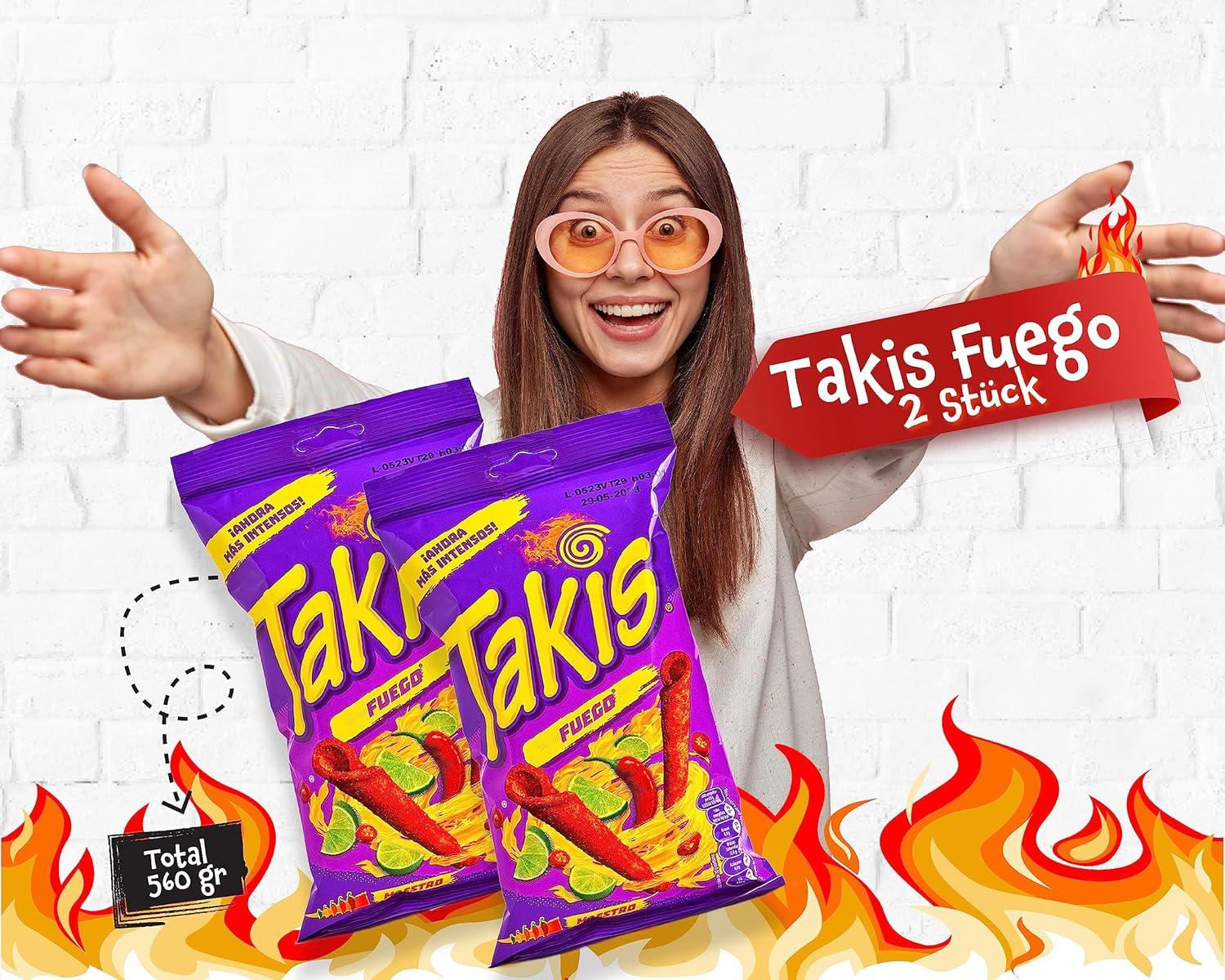 Buy Takis Chips Fuego - Pack of 2 (280g Each) | Spicy Chips Bulk Box ...